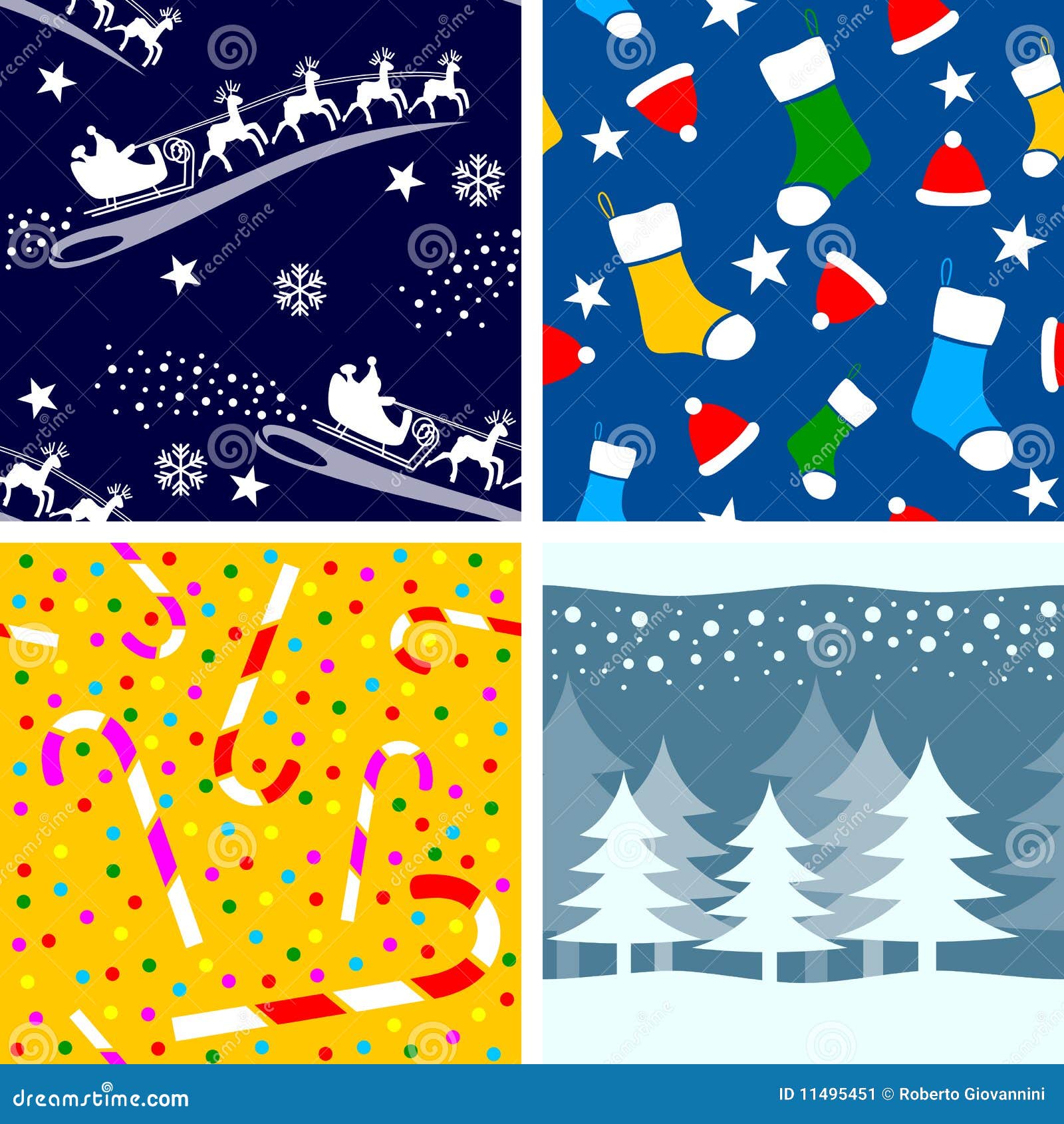 Christmas Seamless Tiles [3] Stock Vector - Illustration of cane ...
