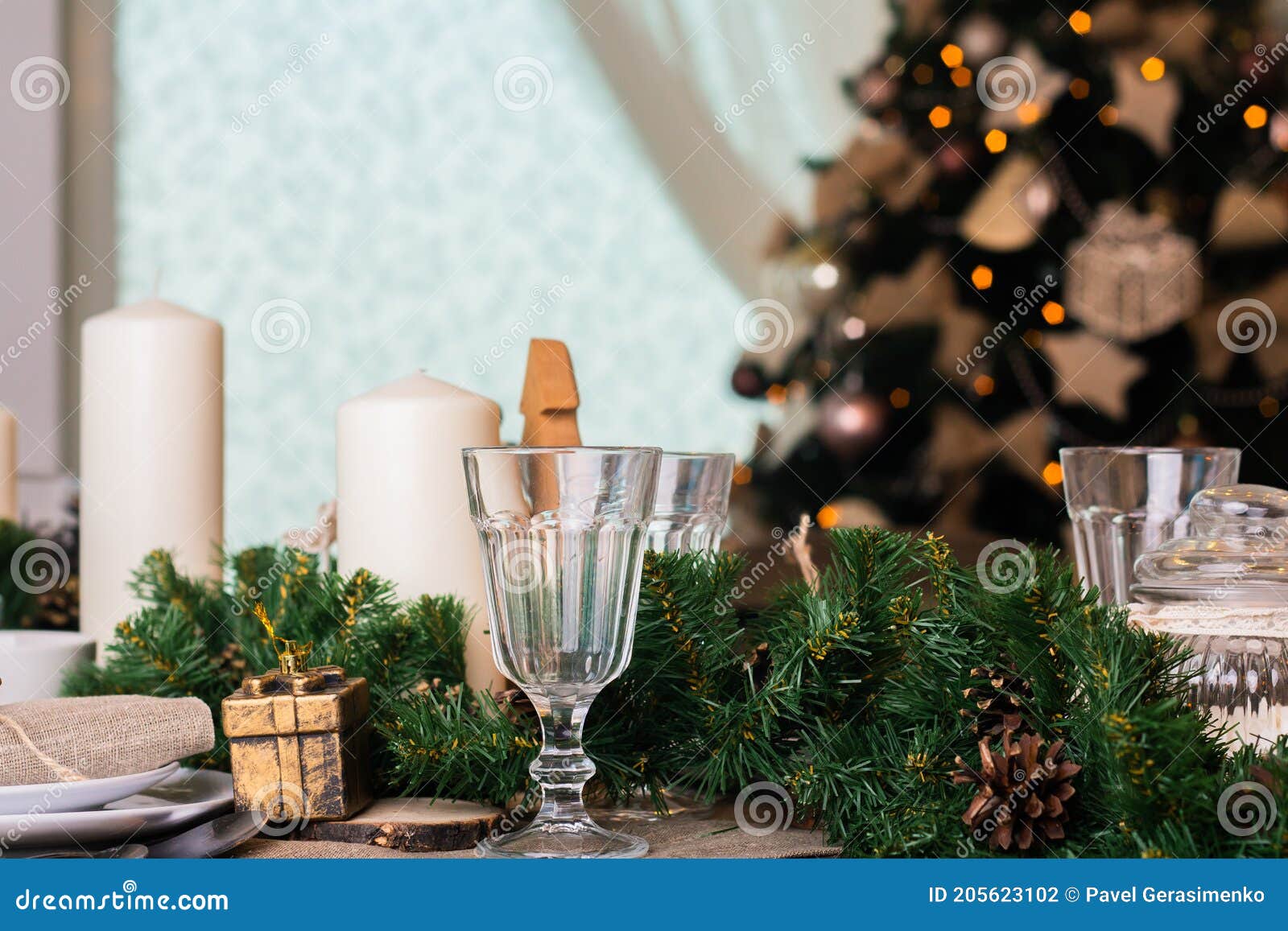 Christmas Serving of Festive Table Stock Photo - Image of kitchen ...