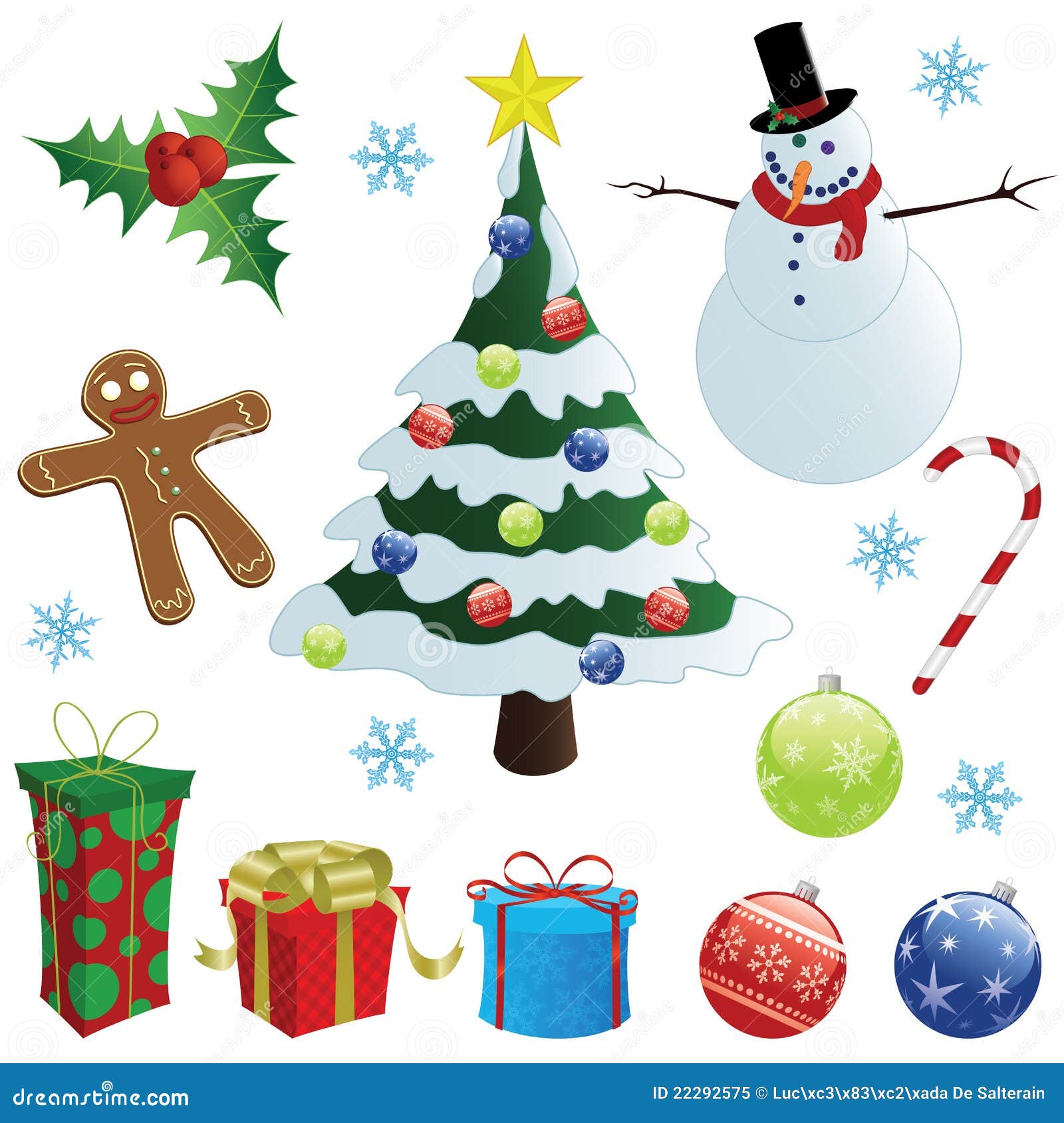 Christmas set stock vector. Illustration of ornament - 22292575