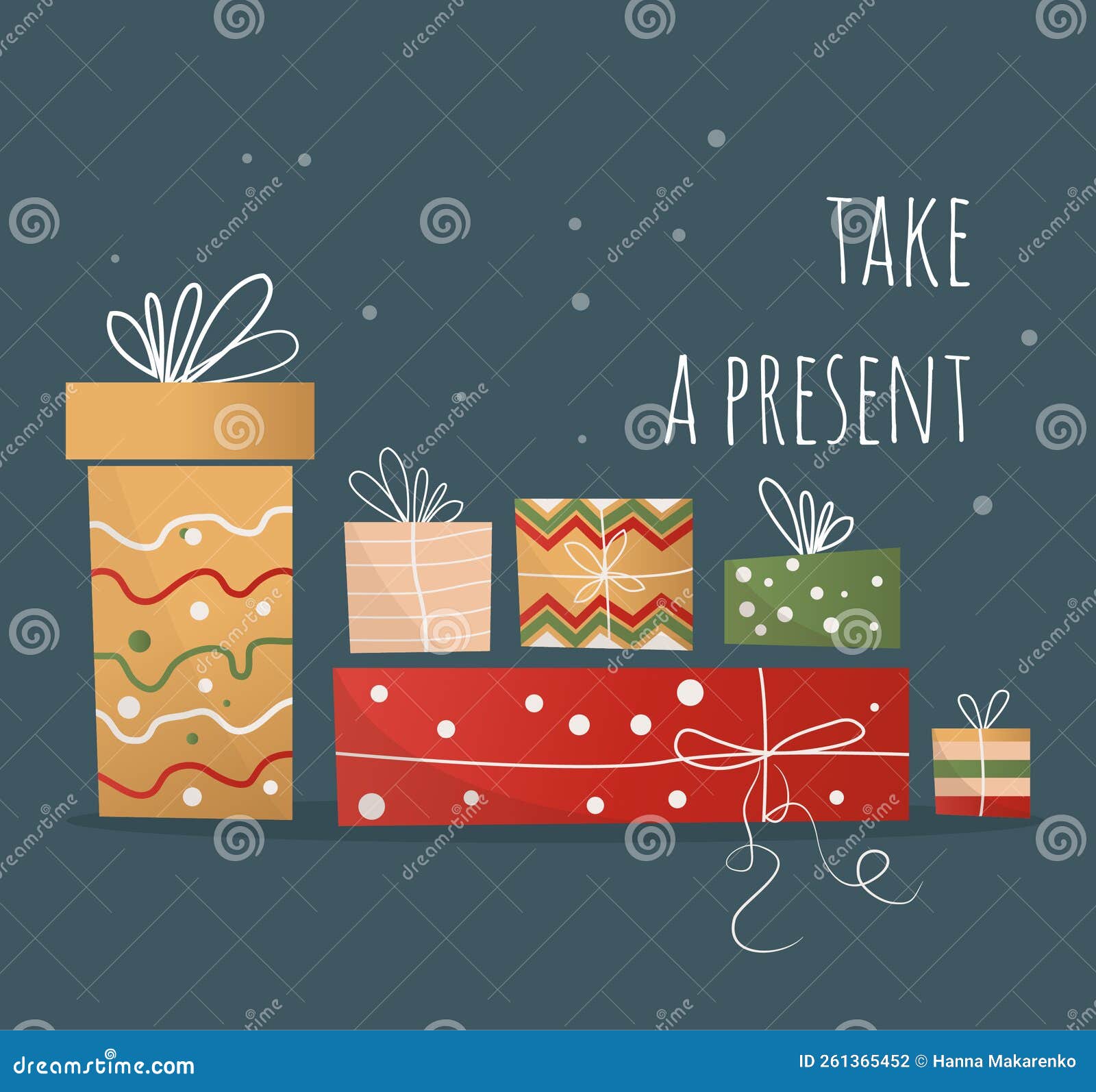 Christmas Set of Bright Beautiful Gifts in Colored Packages Stock ...