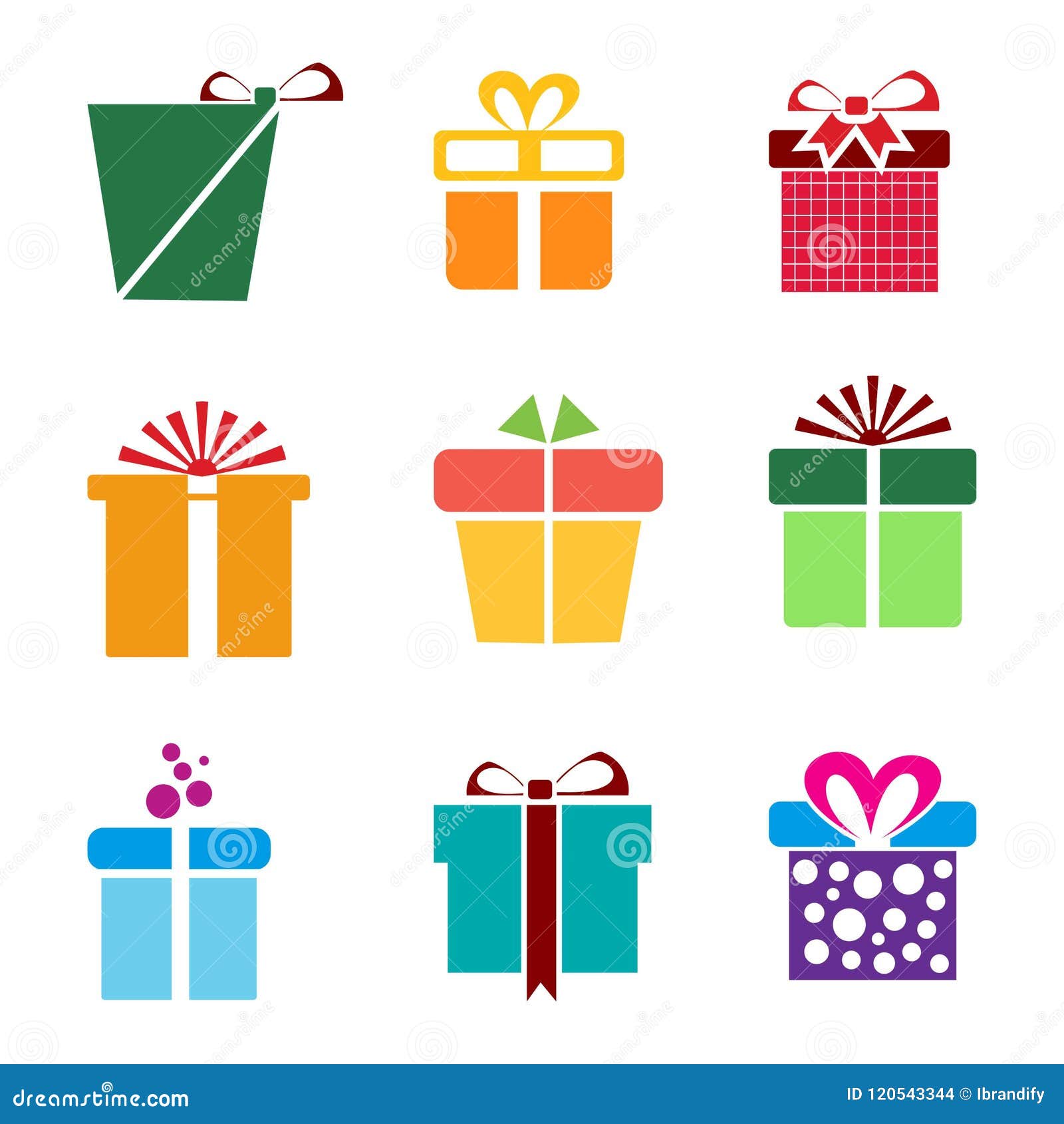 Christmas Set of Gift Boxes Vector Stock Vector - Illustration of star ...