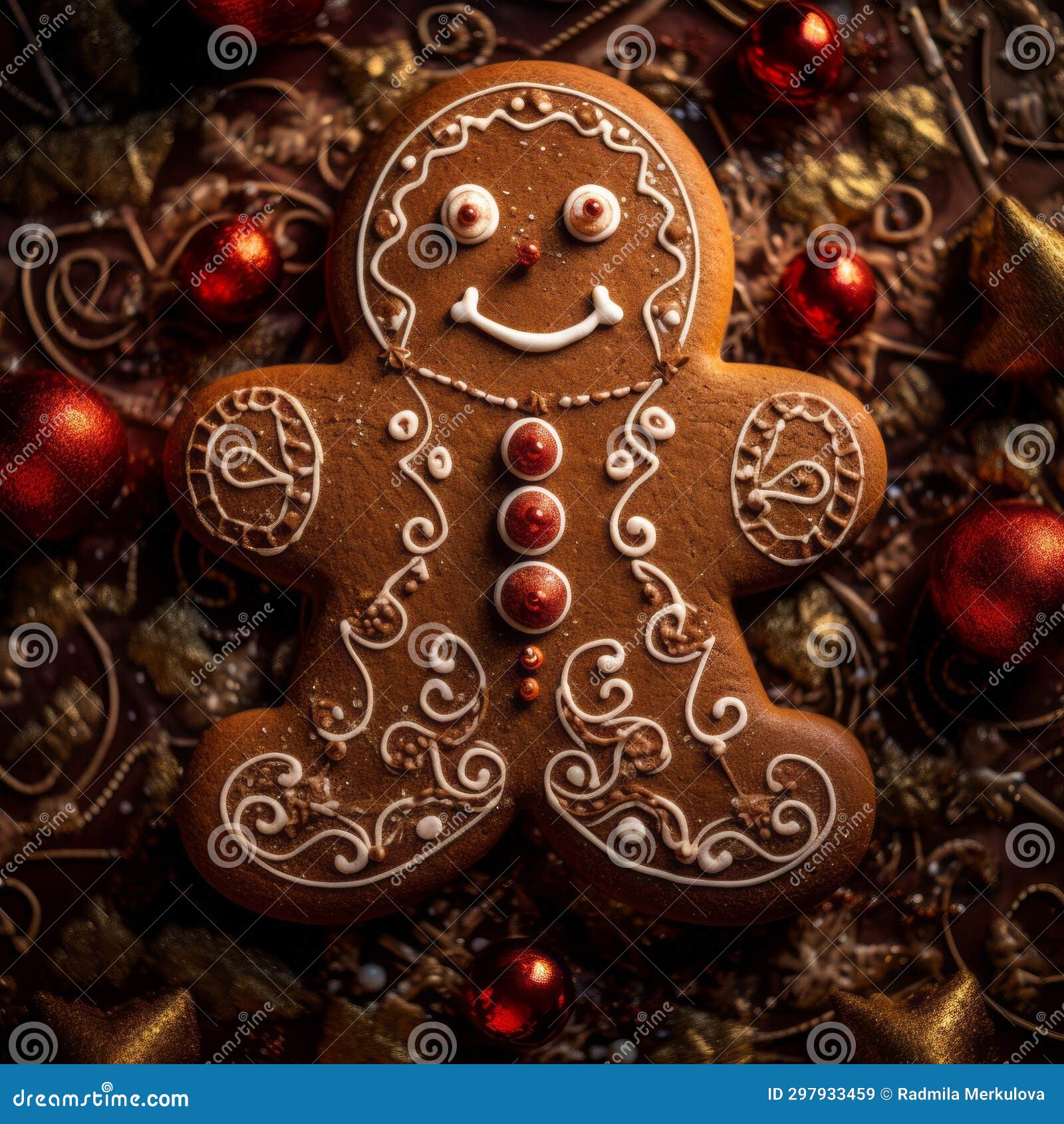 A Christmas Setting Featuring a Gingerbread Man Stock Image - Image of ...