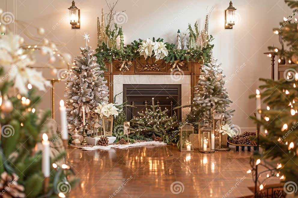 Christmas Setup with a Large Clear Area Stock Illustration ...