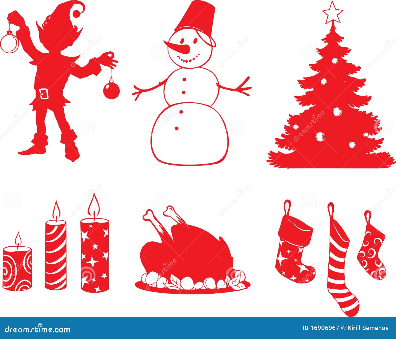 Christmas shapes stock vector. Illustration of candle - 16906967