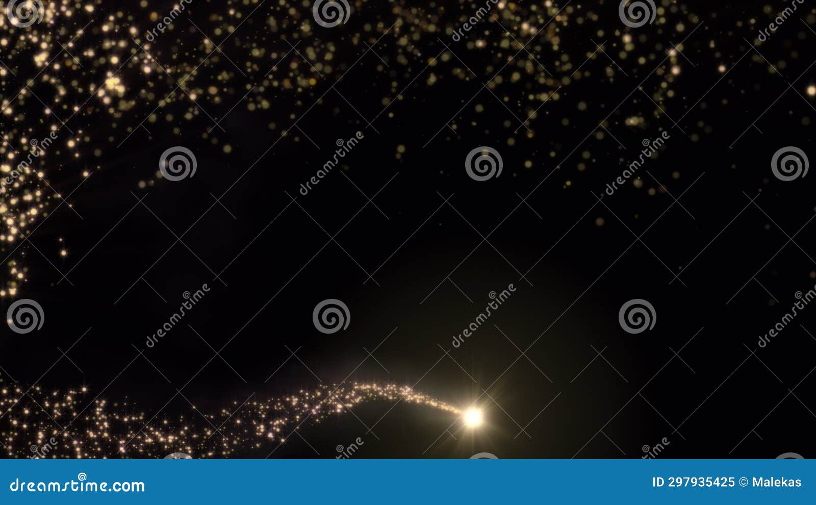 Christmas Shooting Star with a Tail of Golden Particles Stock Video ...