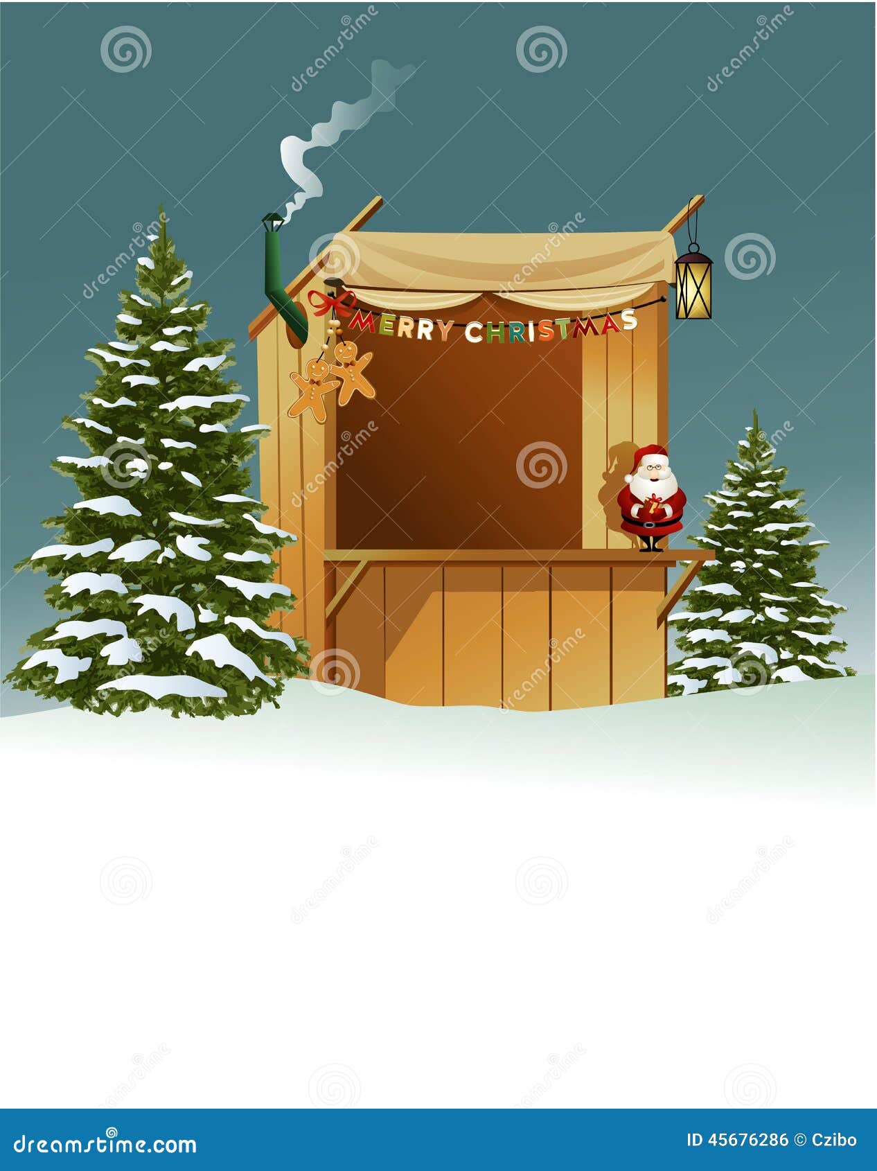 Christmas shop stock vector. Illustration of house, claus - 45676286