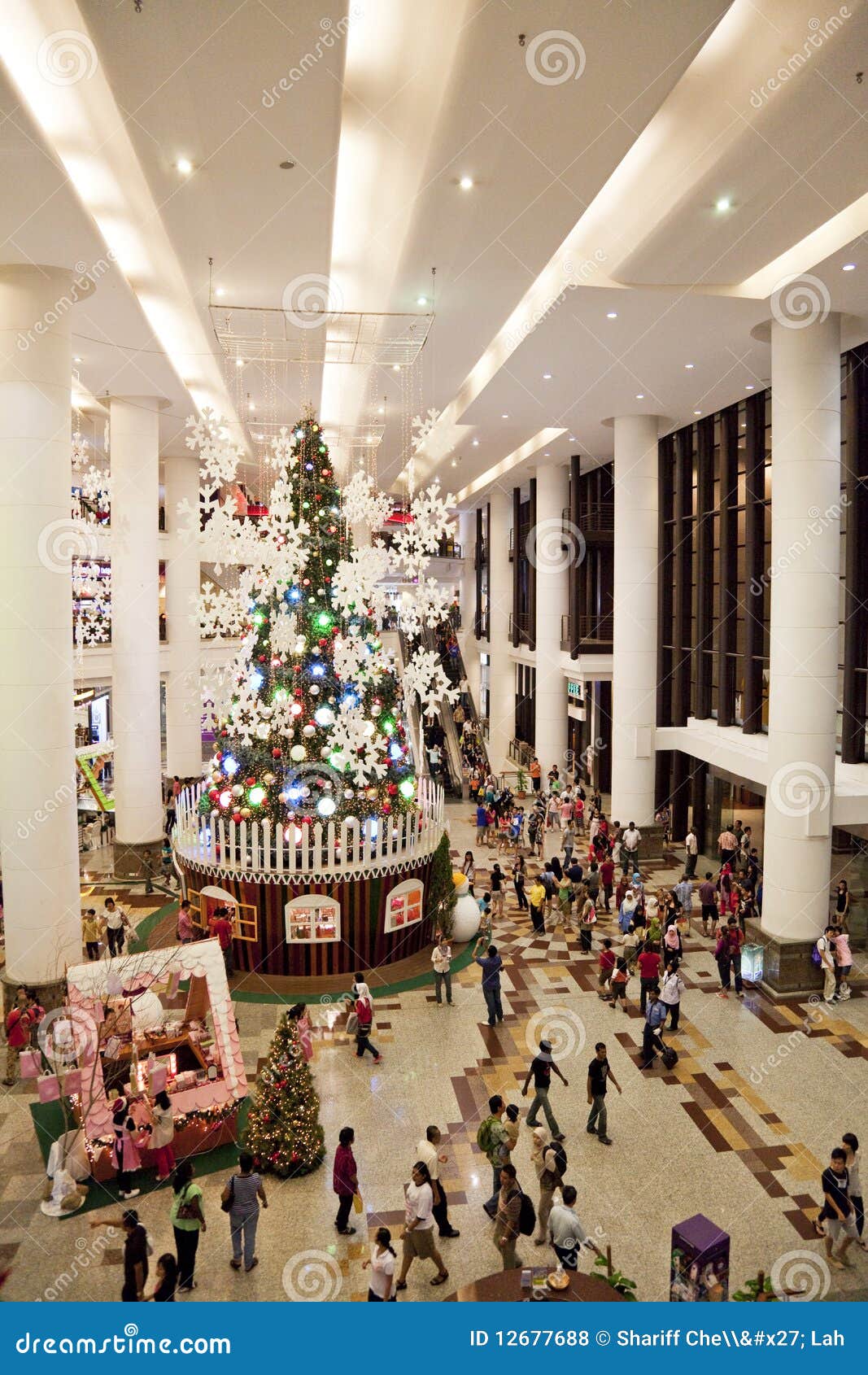 Christmas Shopping Crowd editorial stock photo. Image of lighted - 12677688