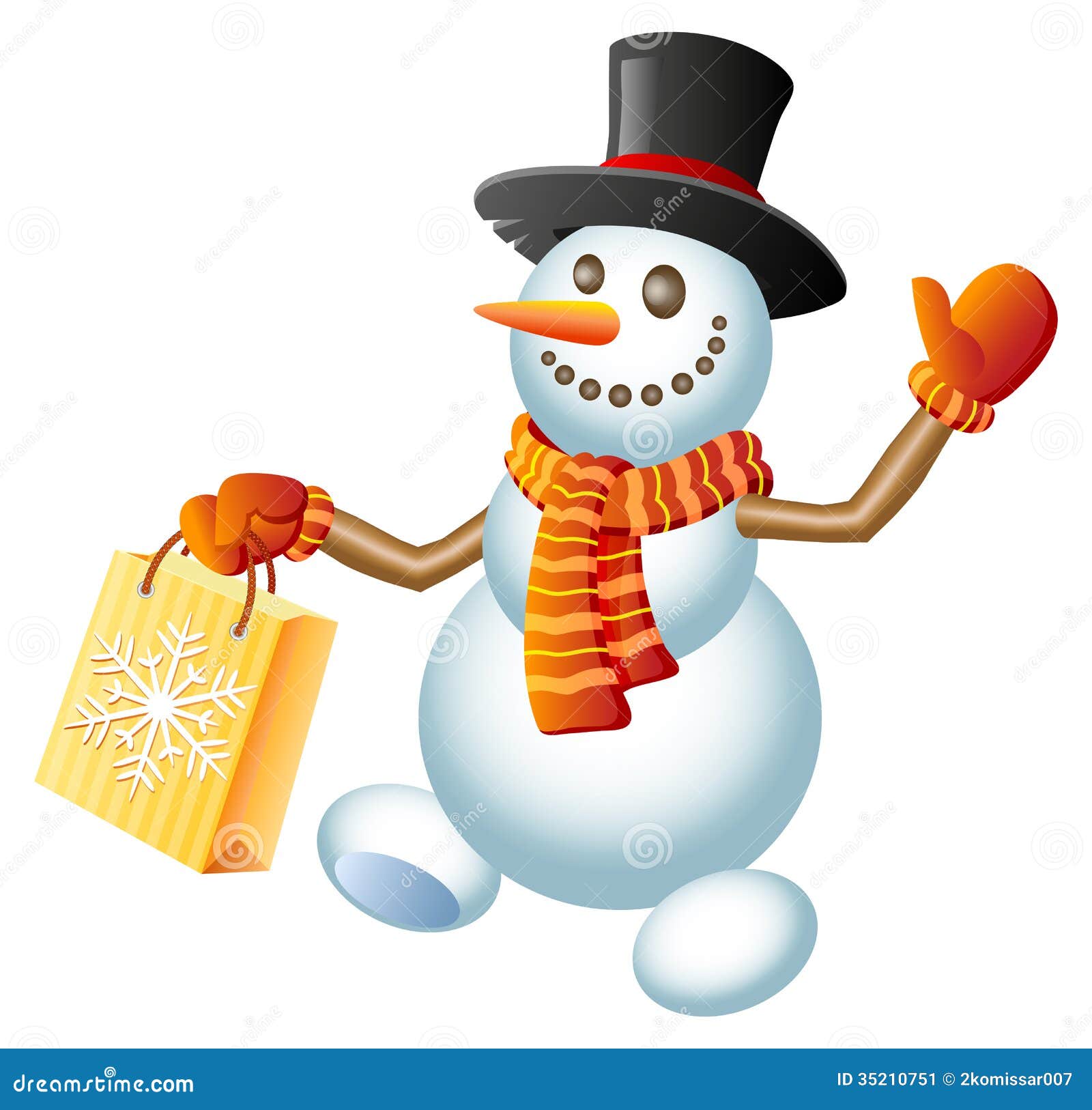 Christmas Shopping Snowman stock vector. Illustration of christmas ...