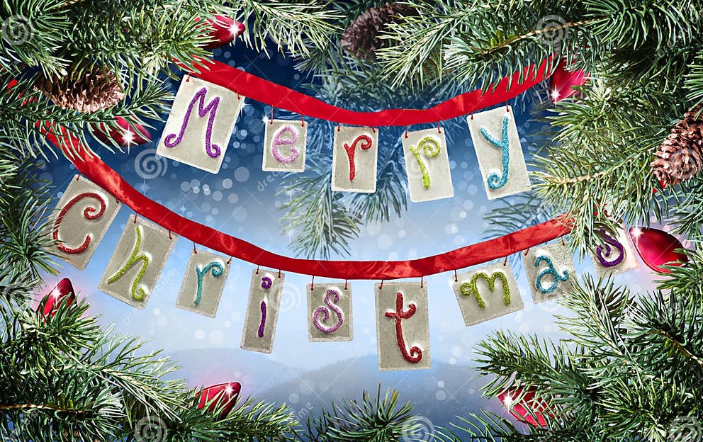 Christmas sign stock photo. Image of decoration, merry - 26978940
