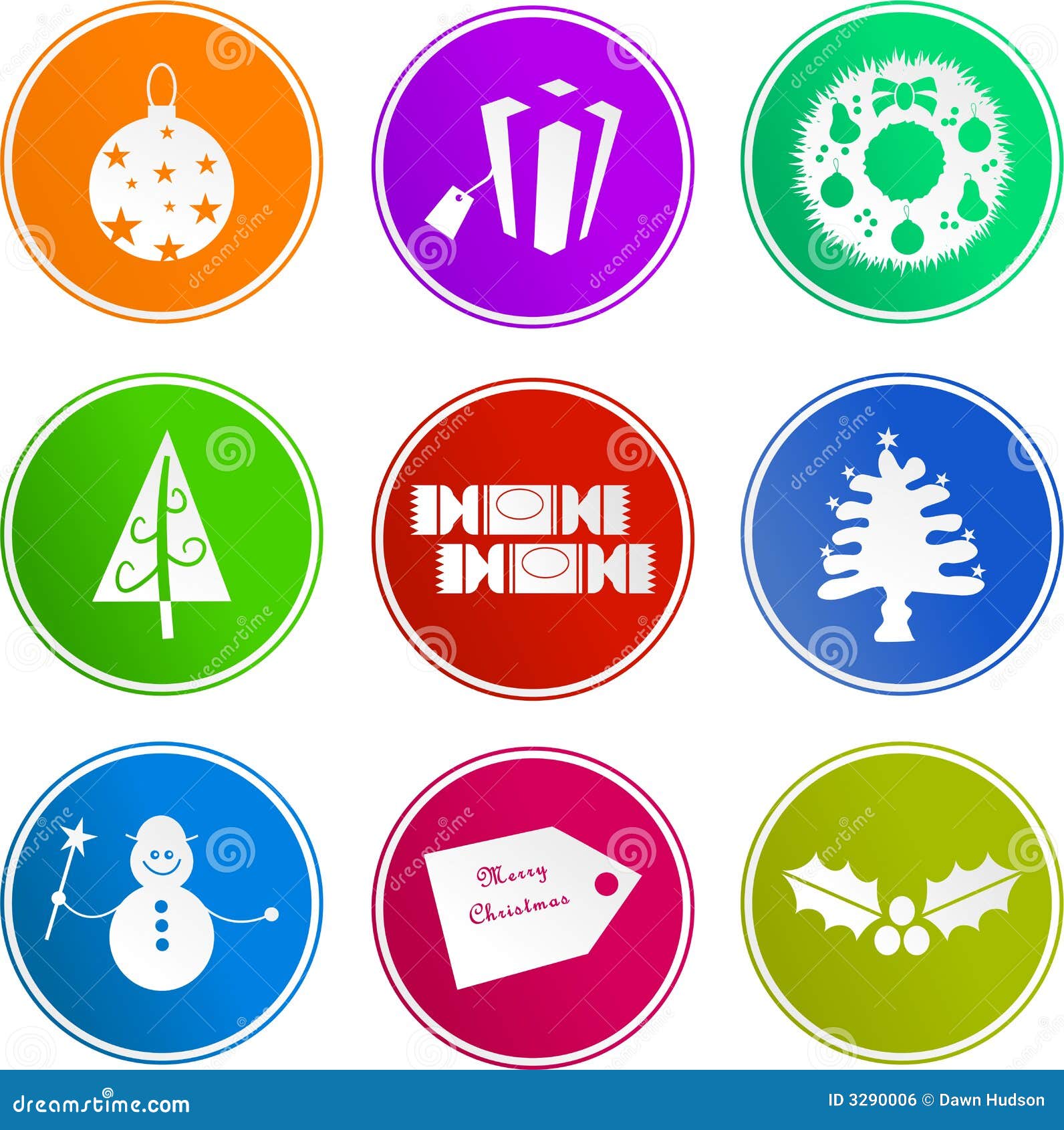 Christmas sign icons stock vector. Illustration of colors - 3290006