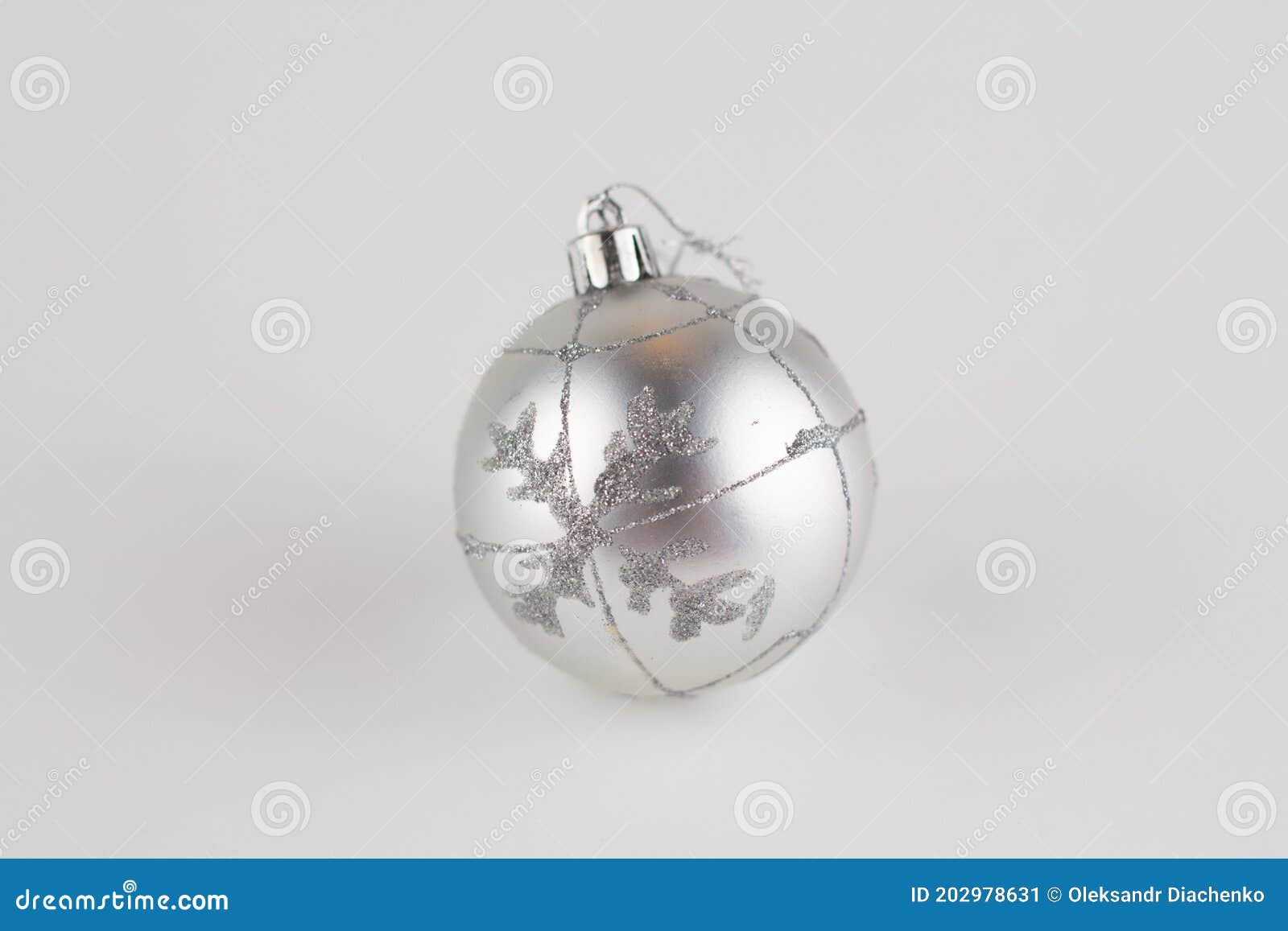 Christmas Silver Ball on a White Background Stock Image - Image of ...