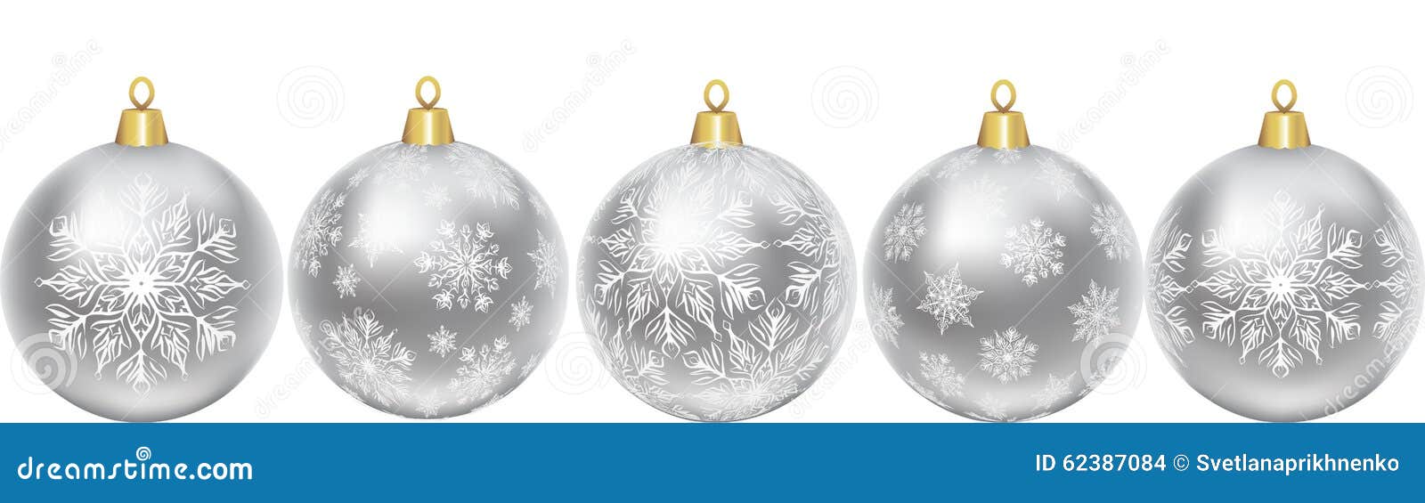 Christmas silver balls stock vector. Illustration of ornament - 62387084