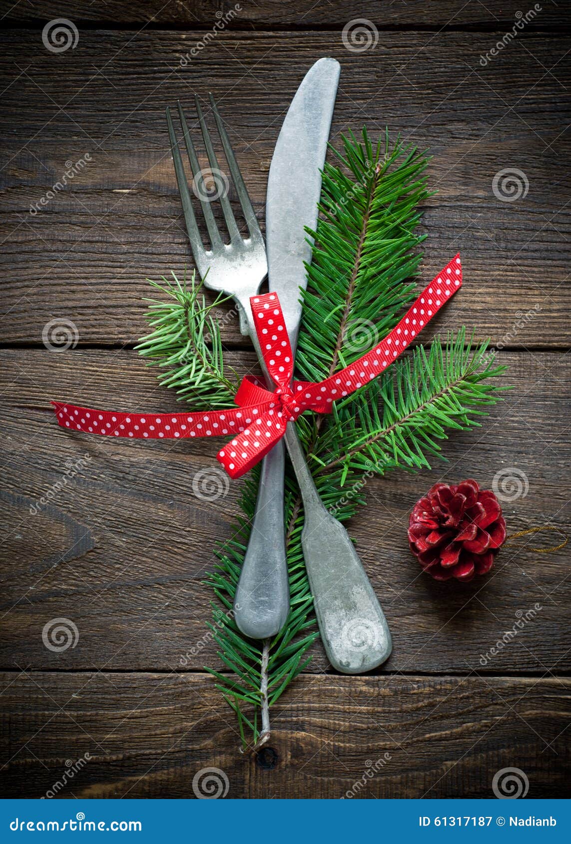 Christmas silverware stock image. Image of brown, restaurant - 61317187