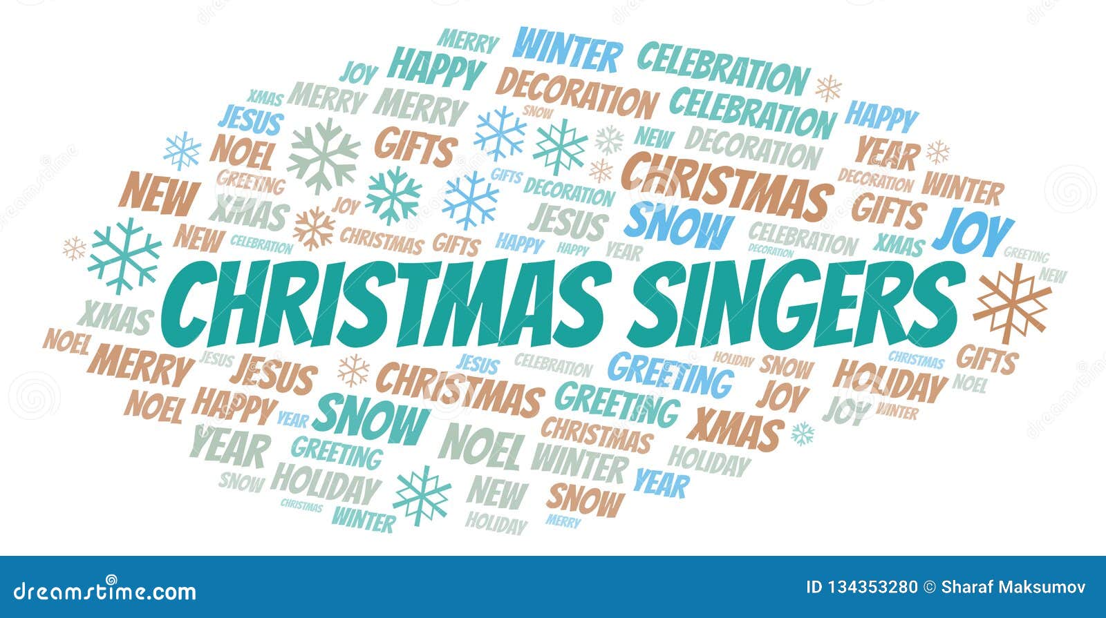 Christmas Singers Word Cloud Stock Illustration - Illustration of cloud ...