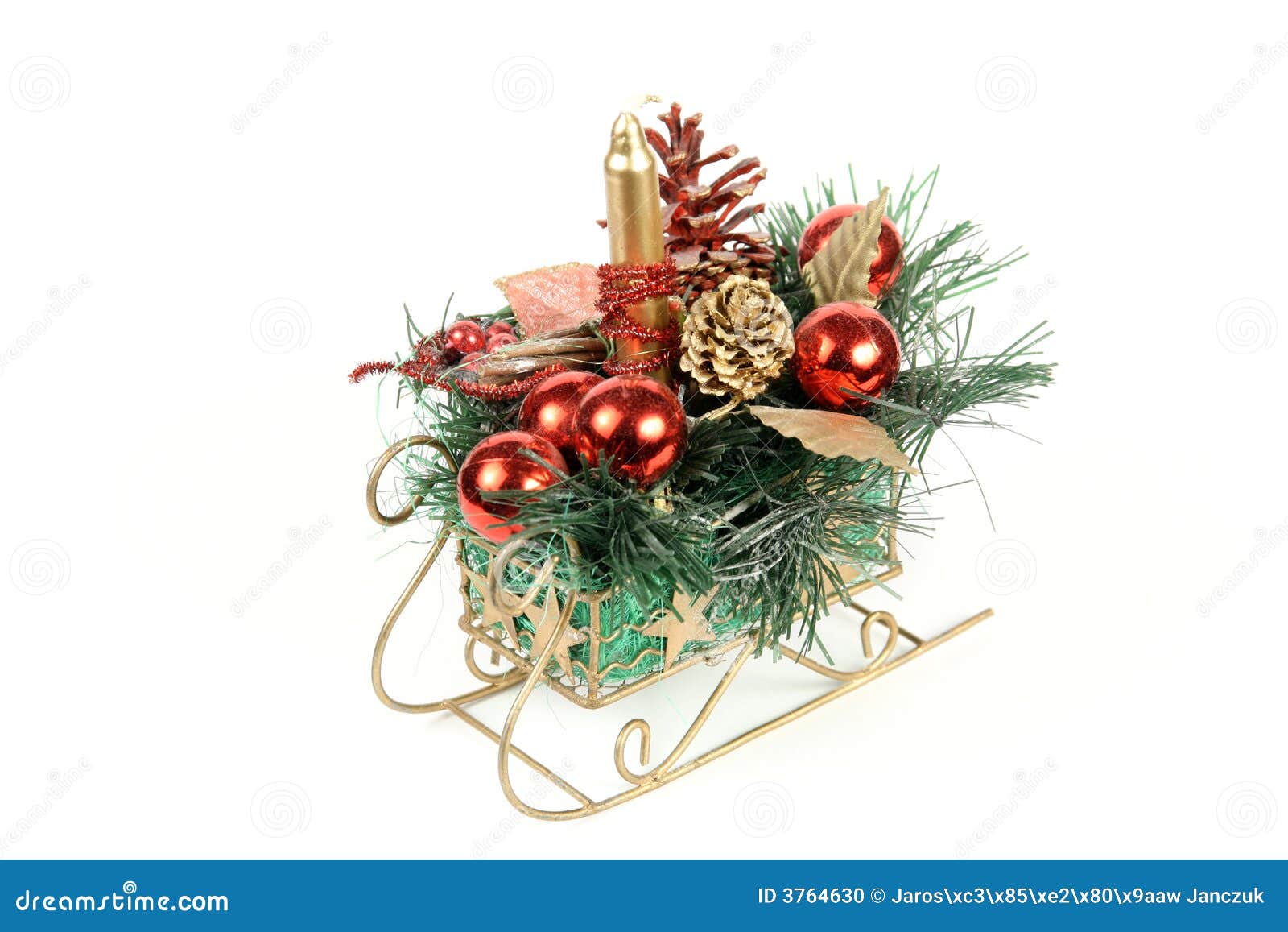 Christmas sledge stock photo. Image of decoration, candlestick - 3764630