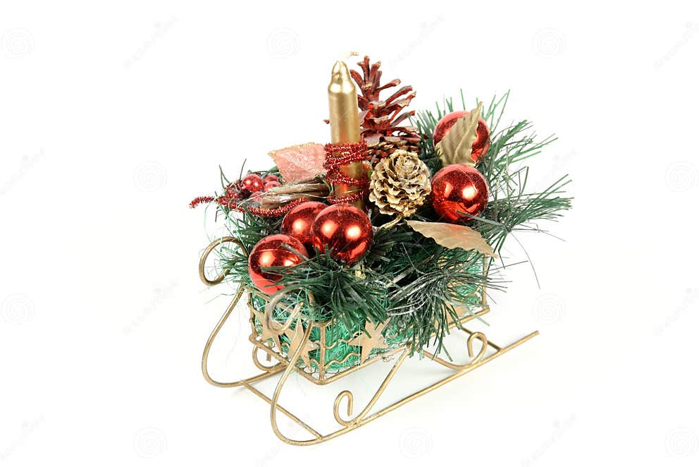 Christmas sledge stock photo. Image of decoration, candlestick - 3764630