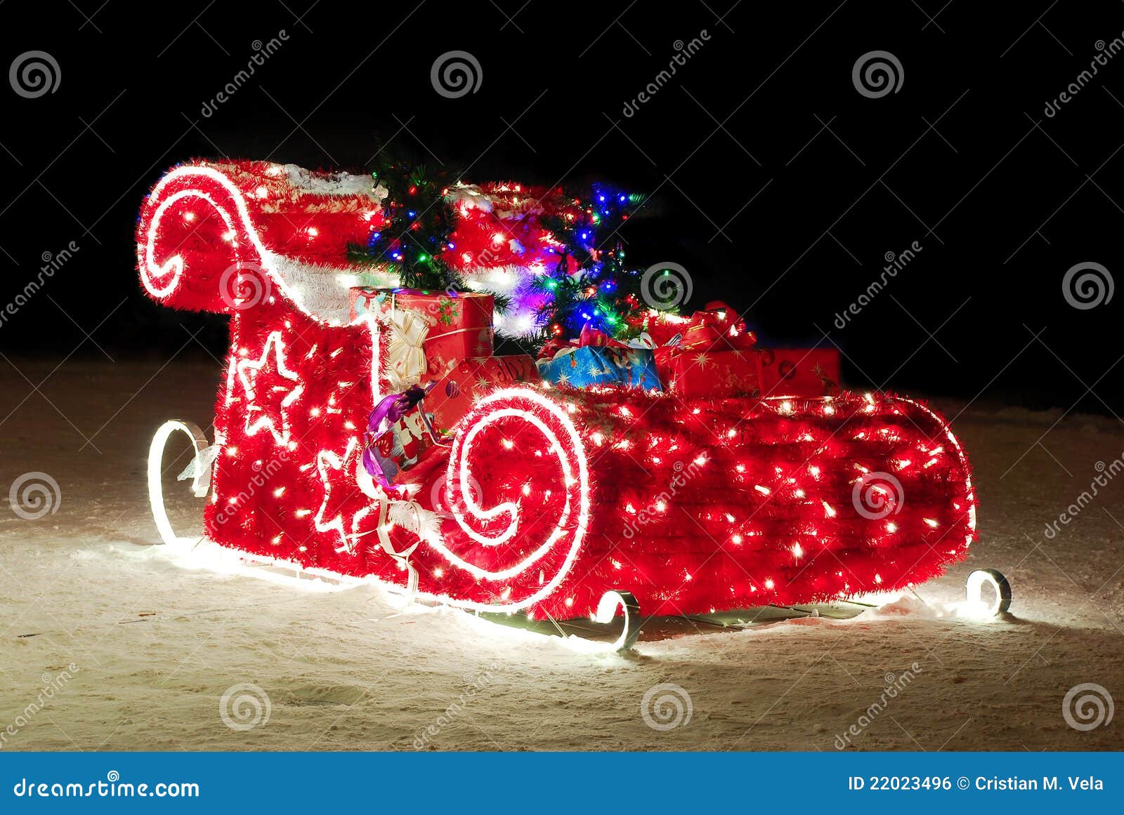 Christmas sleigh stock photo. Image of snow, sled, background - 22023496