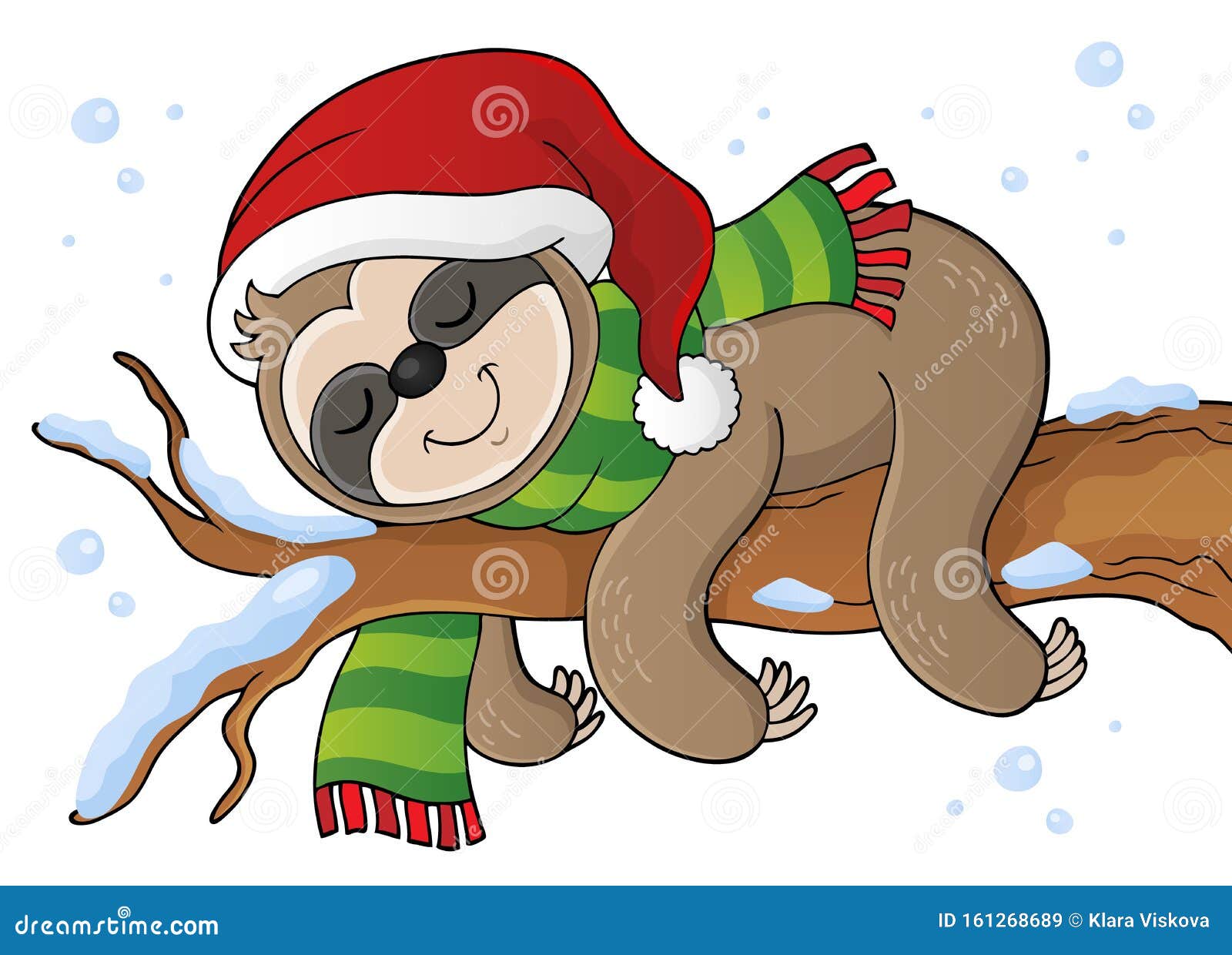 Christmas Sloth Theme Image 1 Stock Vector - Illustration of thematic ...