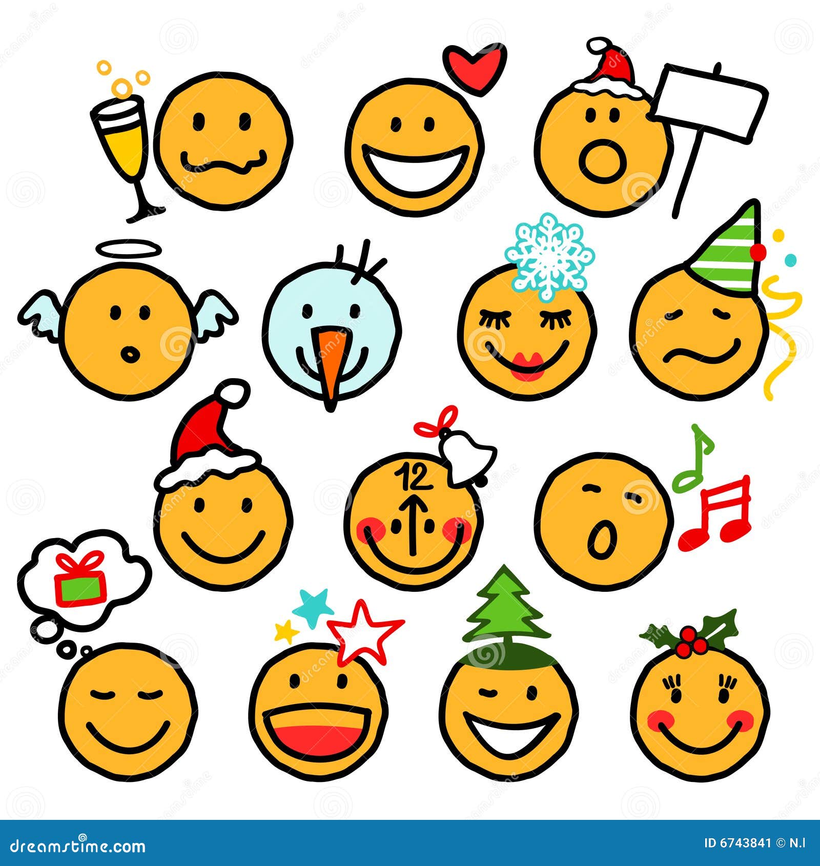 Christmas smileys stock vector. Illustration of cartoon - 6743841