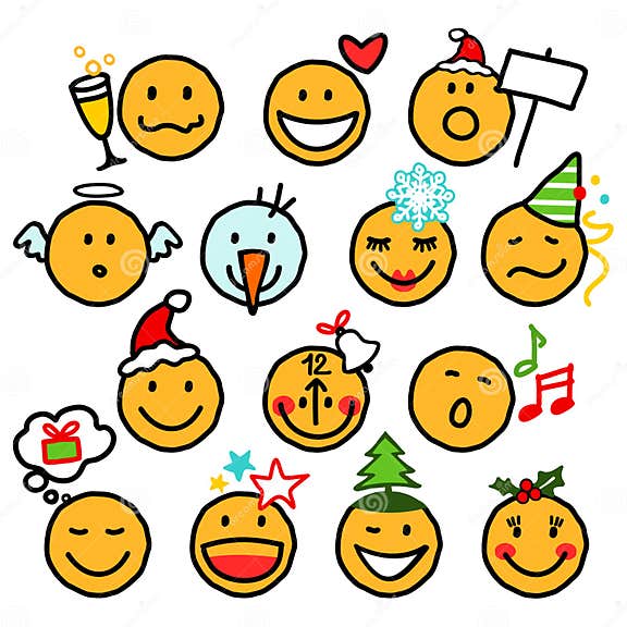 Christmas smileys stock vector. Illustration of cartoon - 6743841