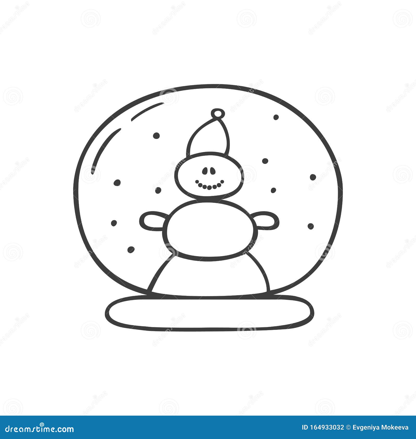 Christmas Snow Ball in Doodle Sketch Style Stock Vector - Illustration ...