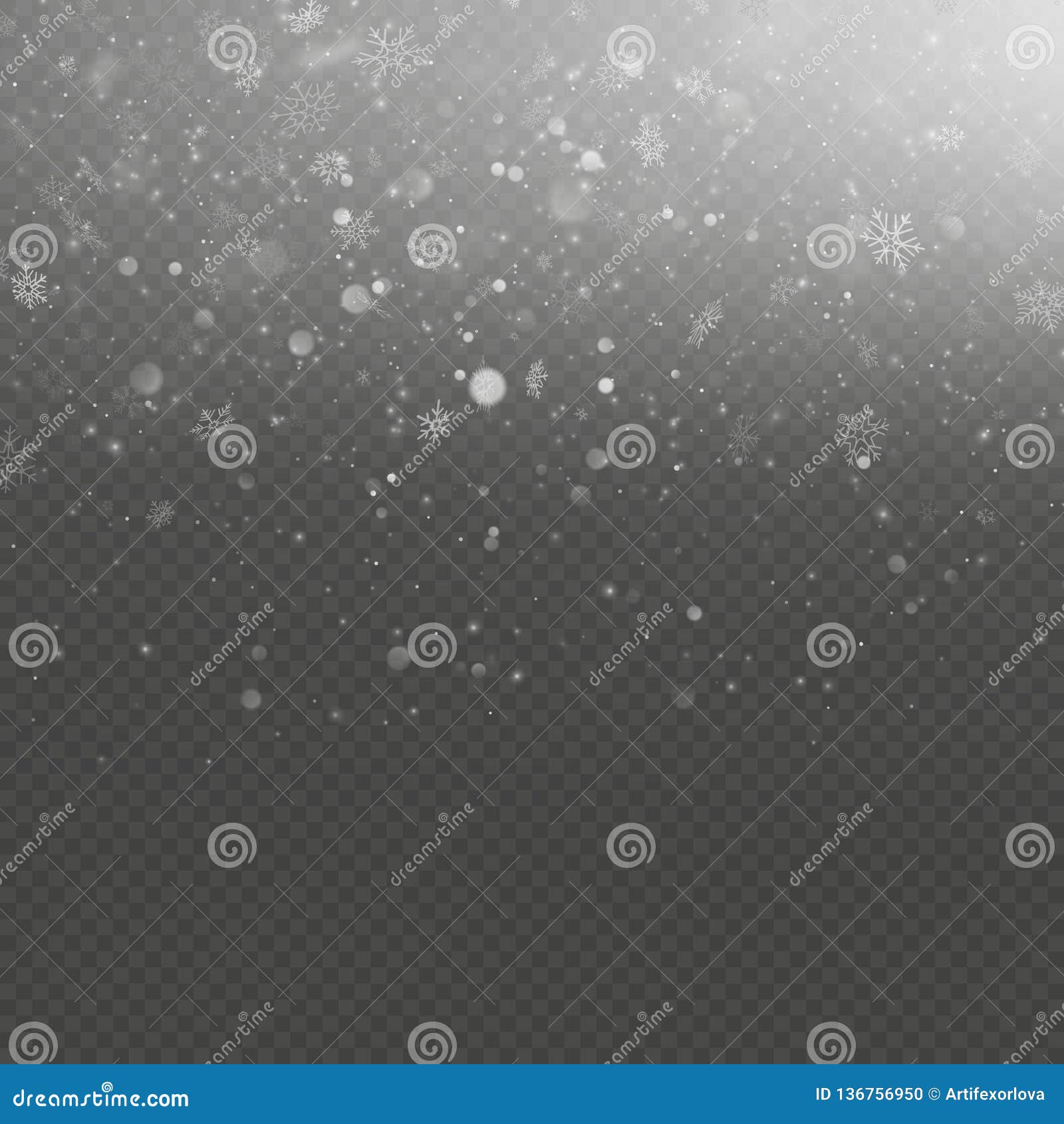 Christmas Snow Falling Overlay Effect. EPS 10 Stock Vector ...