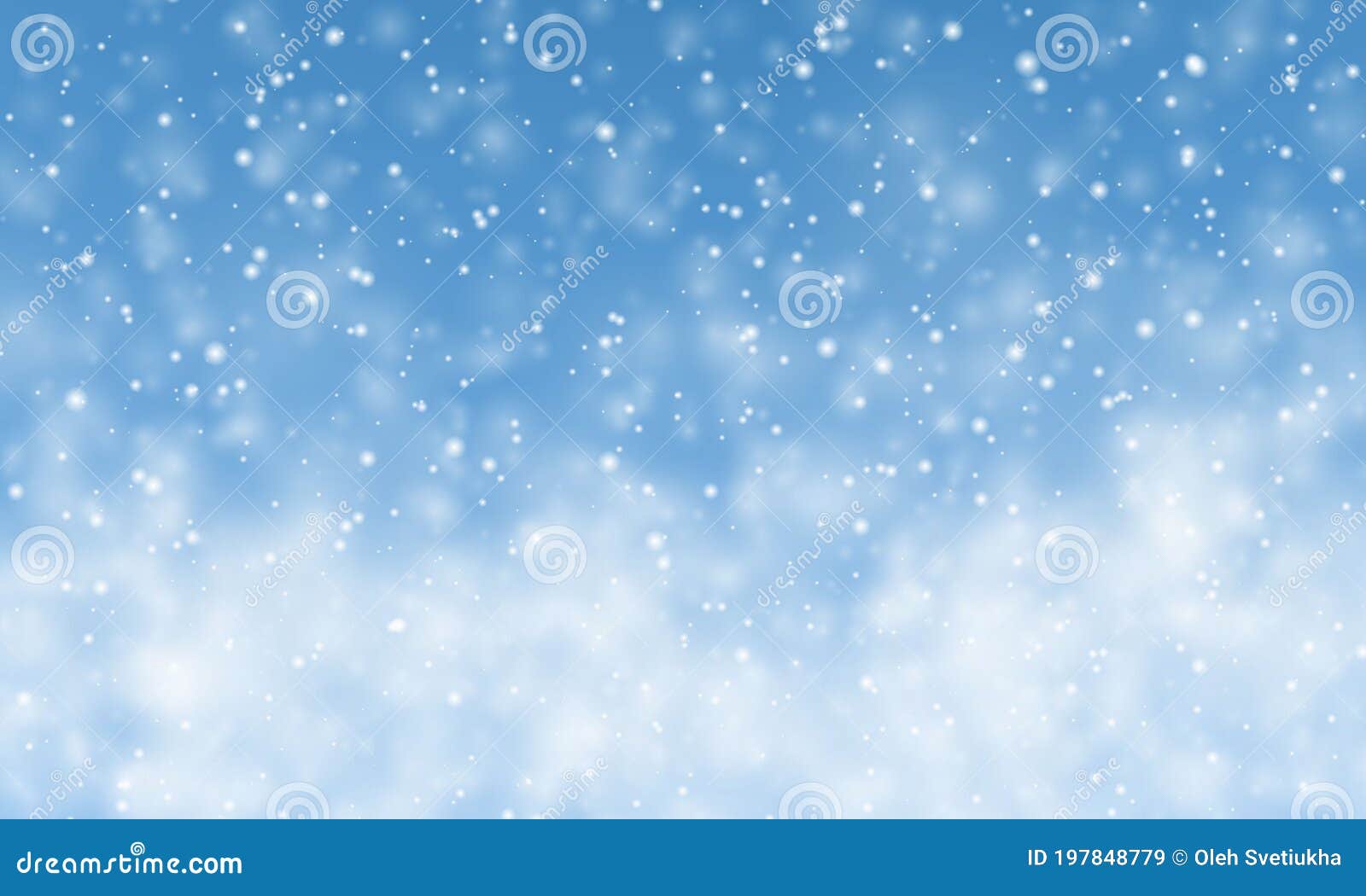 Christmas Snow. Falling Snowflakes on Blue Background. Snowfall Stock ...