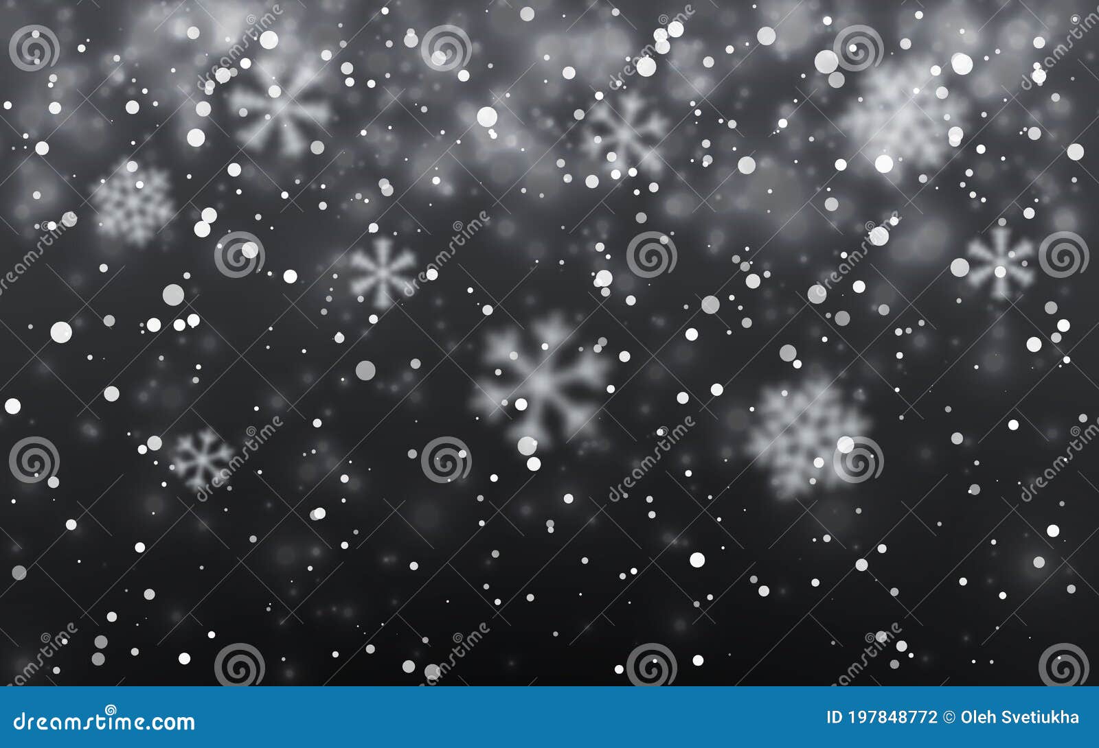 Christmas Snow. Falling Snowflakes on Night Background. Snowfall Stock ...