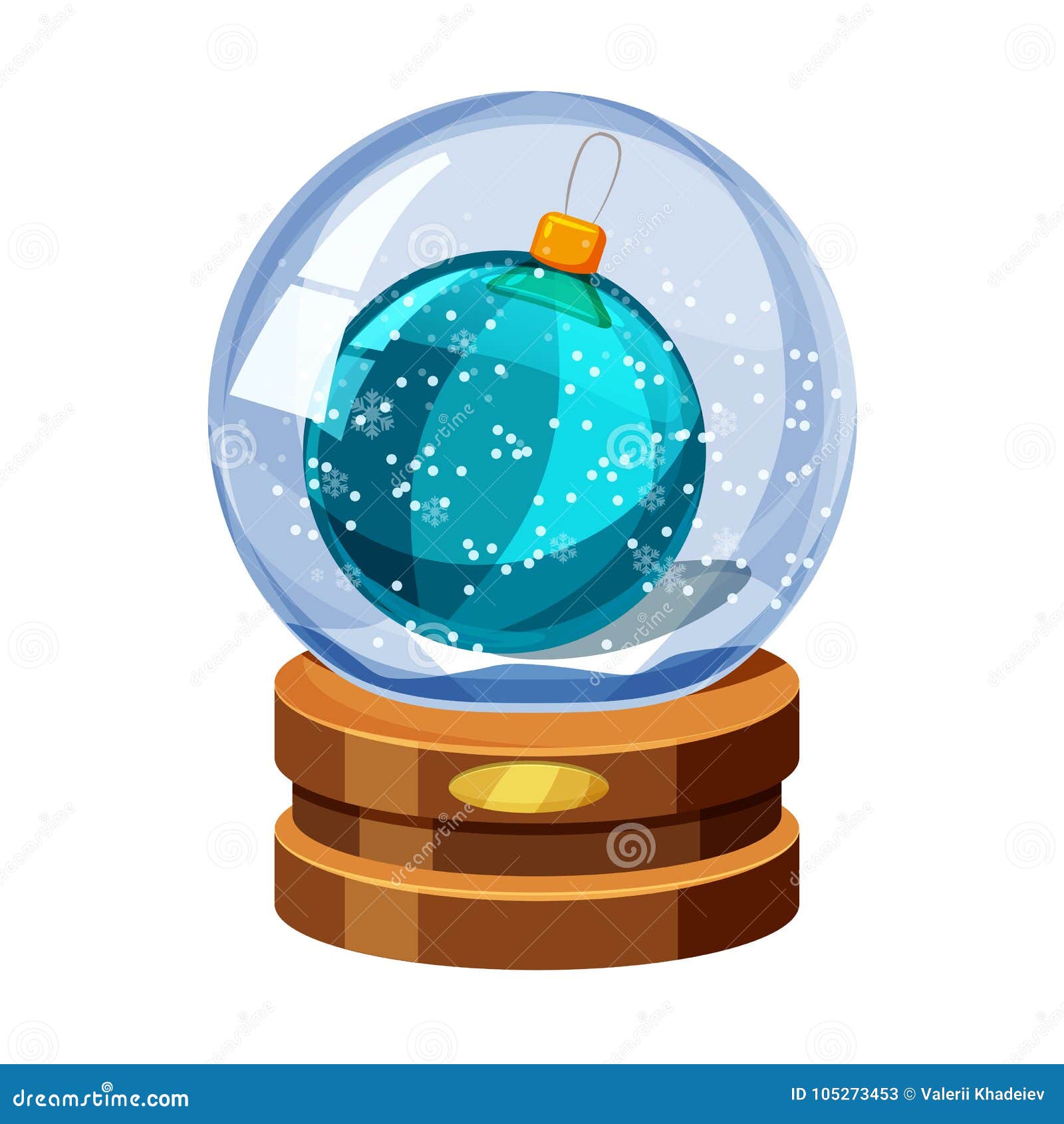 Christmas Snow Globe with the Falling Snow, with Christmas Ball ...