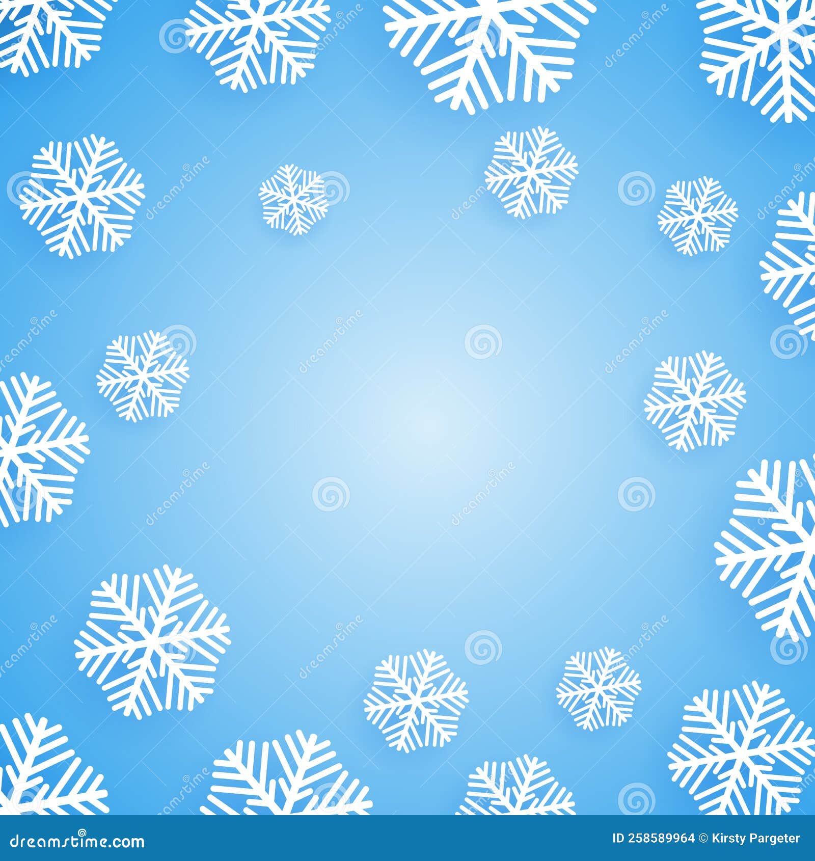 Christmas snowflake border stock vector. Illustration of xmas - 258589964
