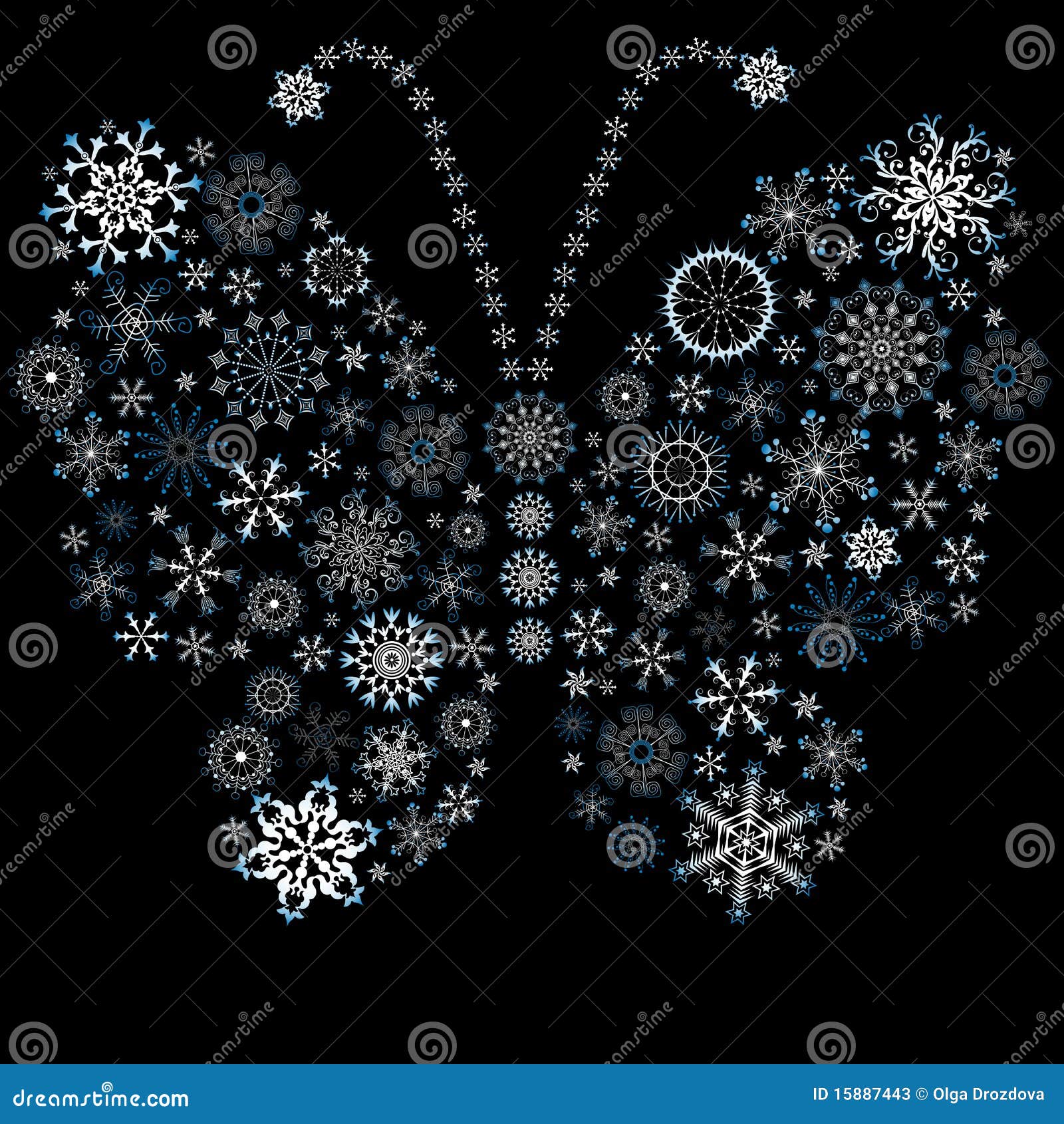 Christmas Snowflake-butterfly Stock Vector - Illustration of winter ...