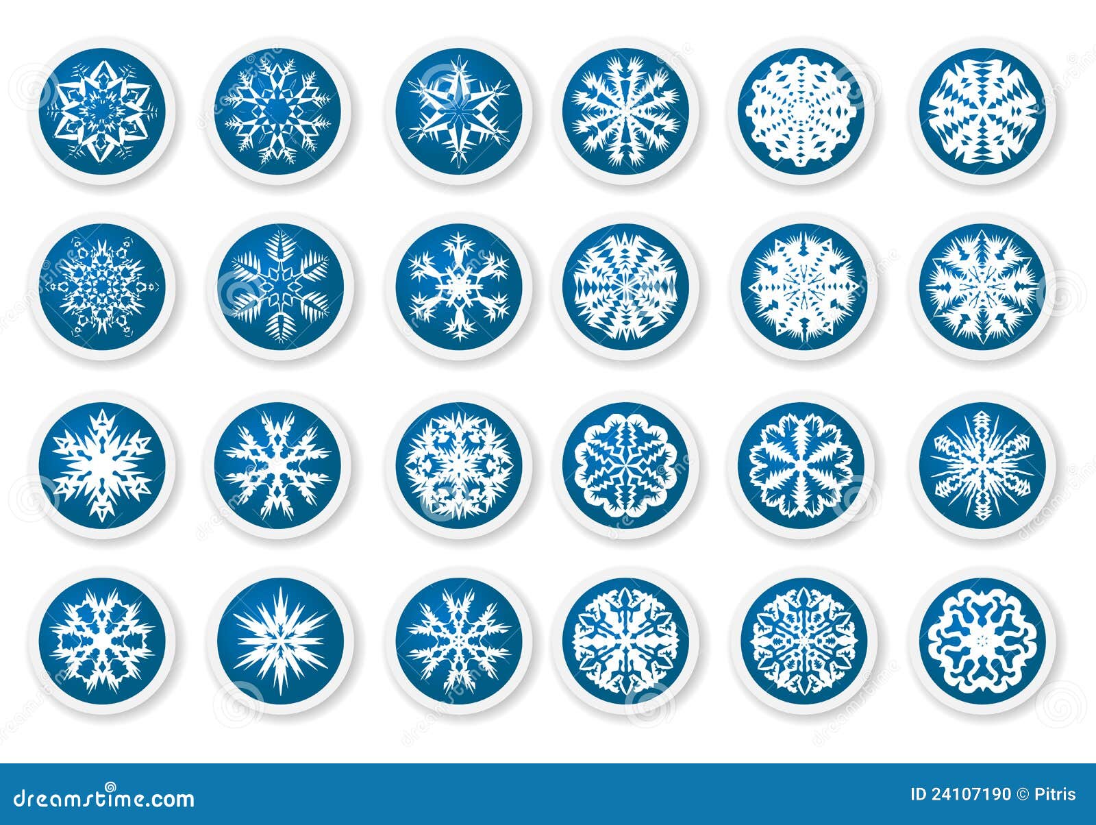 Christmas Snowflake Stickers Stock Vector - Illustration of blue ...