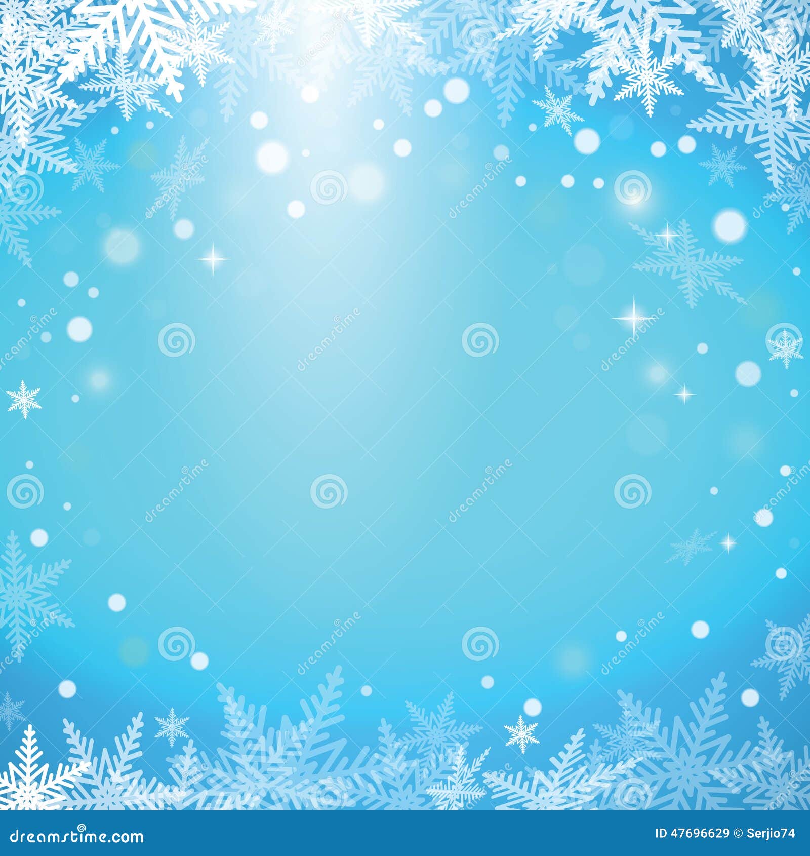Christmas Snowflakes on Blue Background. Stock Vector - Illustration of ...