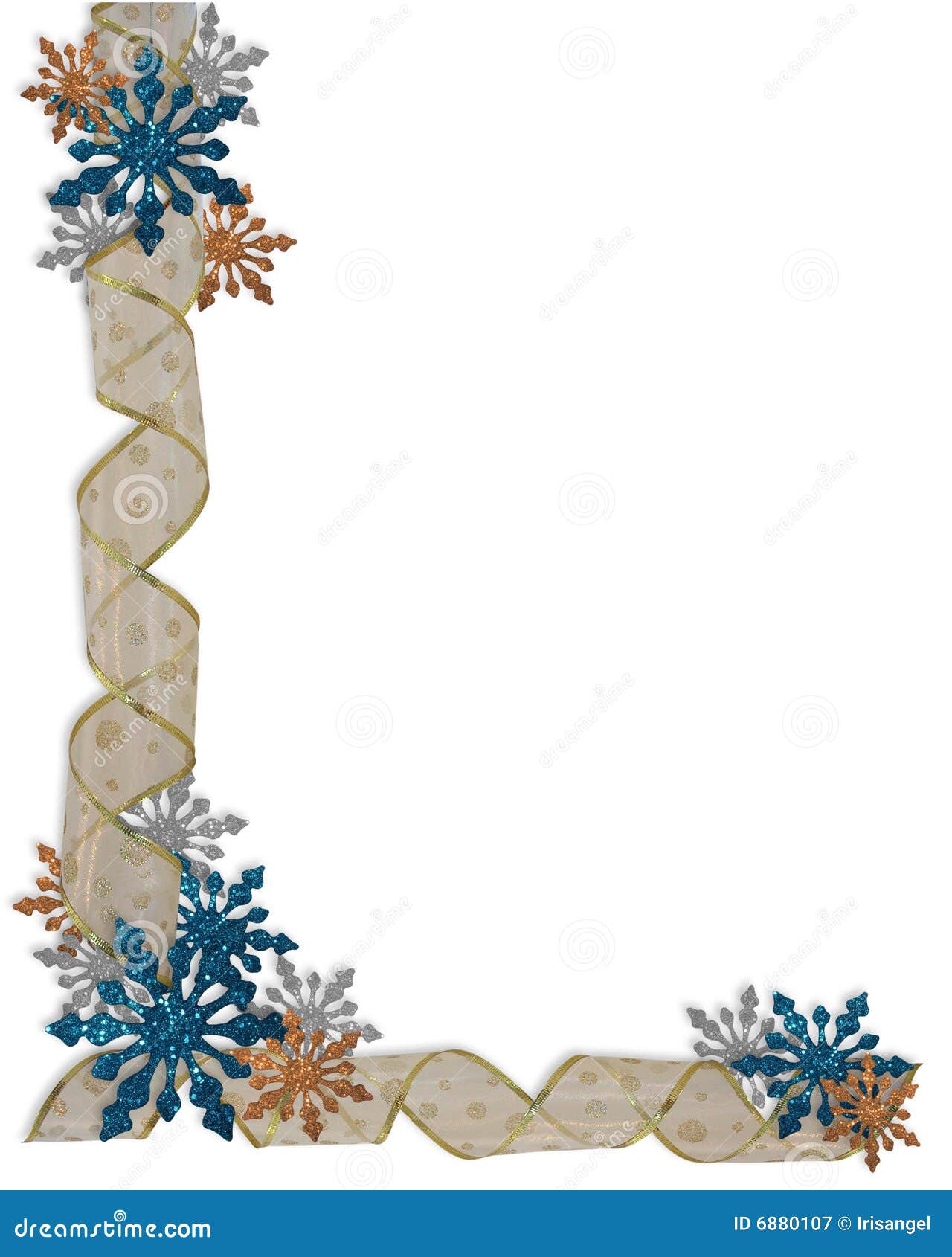 Christmas Snowflakes Border Stock Illustration - Illustration of ...