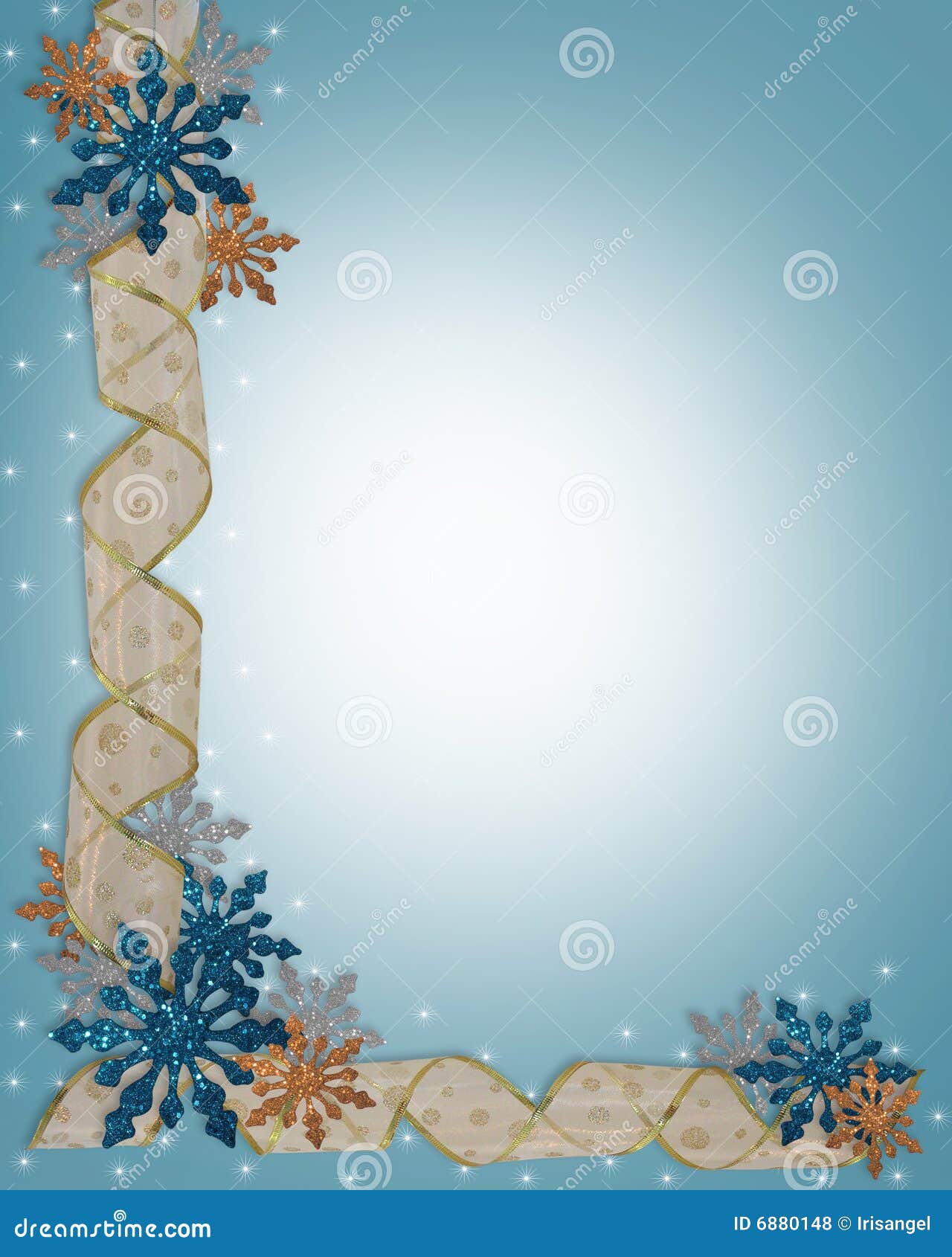 Christmas Snowflakes Border Stock Illustration - Illustration of border ...