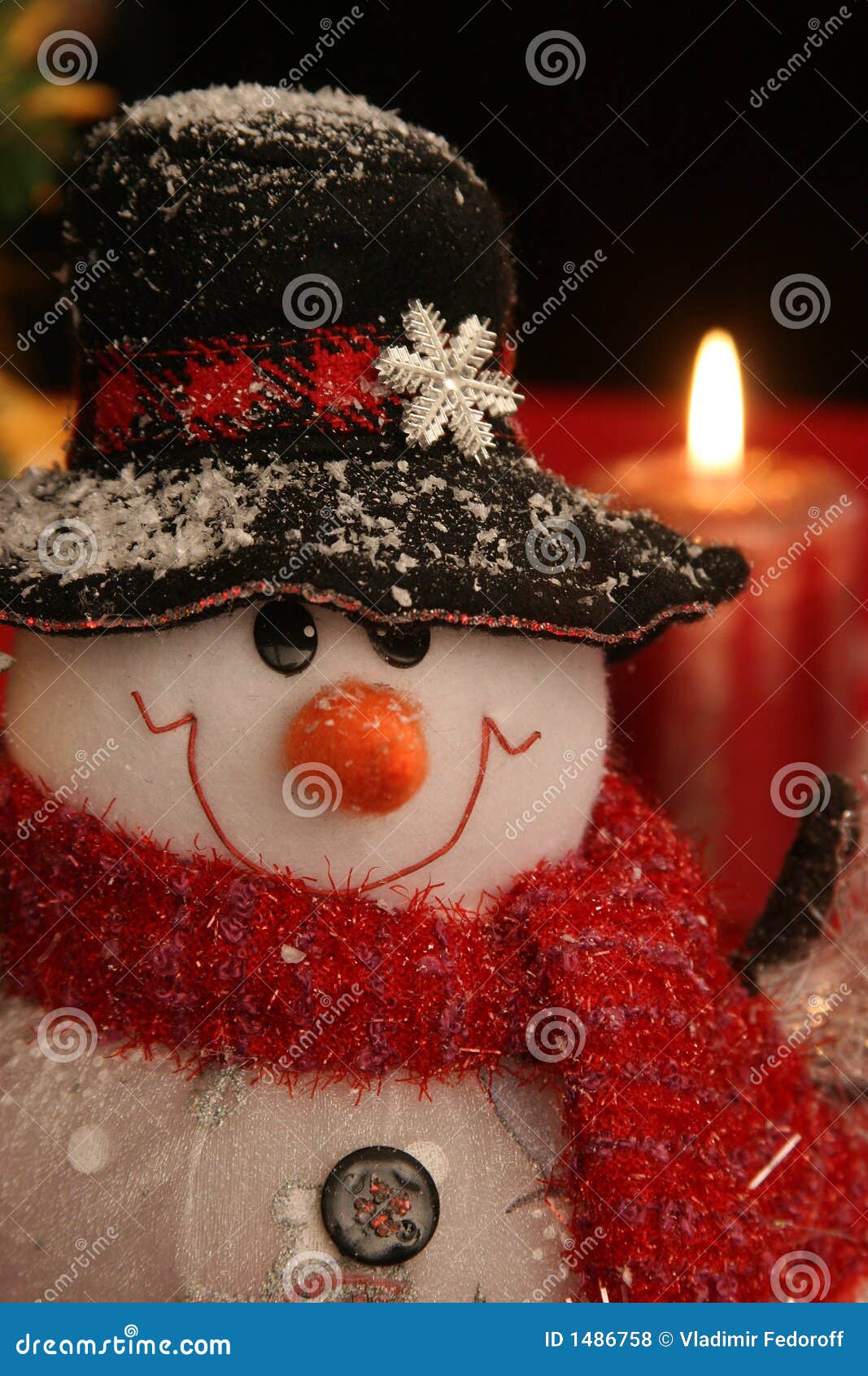 Christmas snowman stock photo. Image of candle, xmas, neckerchief - 1486758