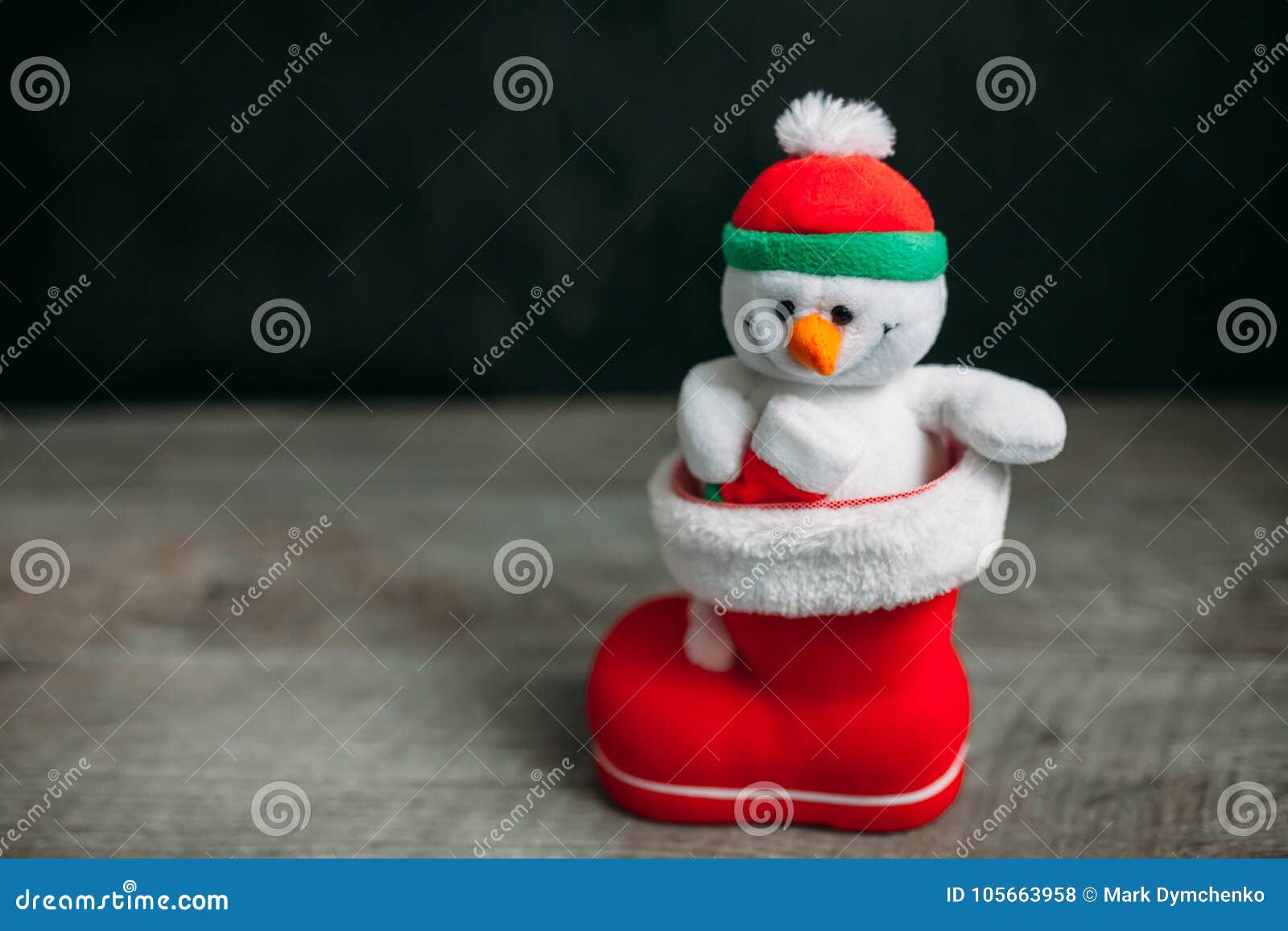 Christmas Snowman. Red Boots Stock Photo - Image of celebration ...