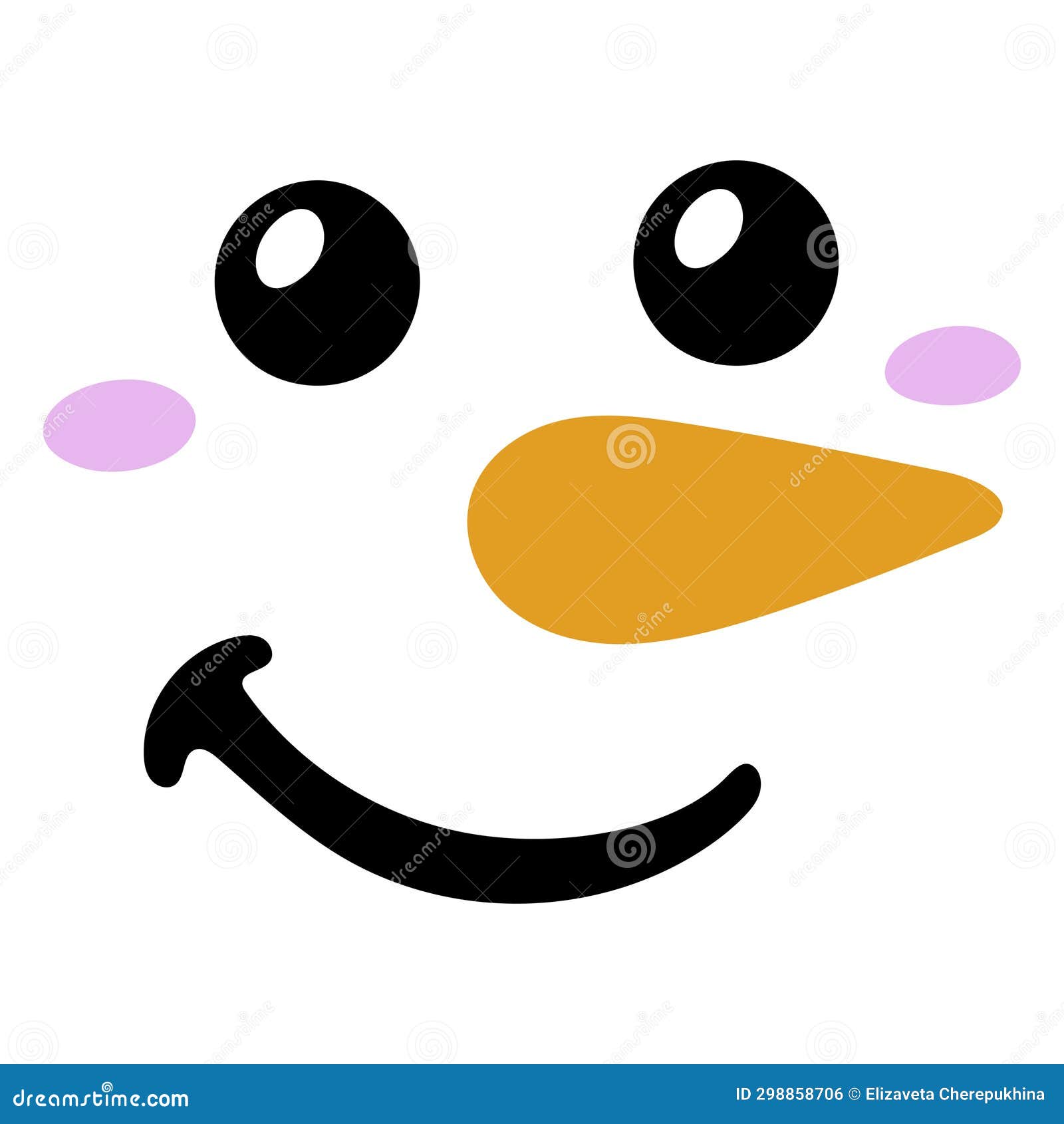Christmas Snowman Face - Vector Illustration Stock Illustration ...