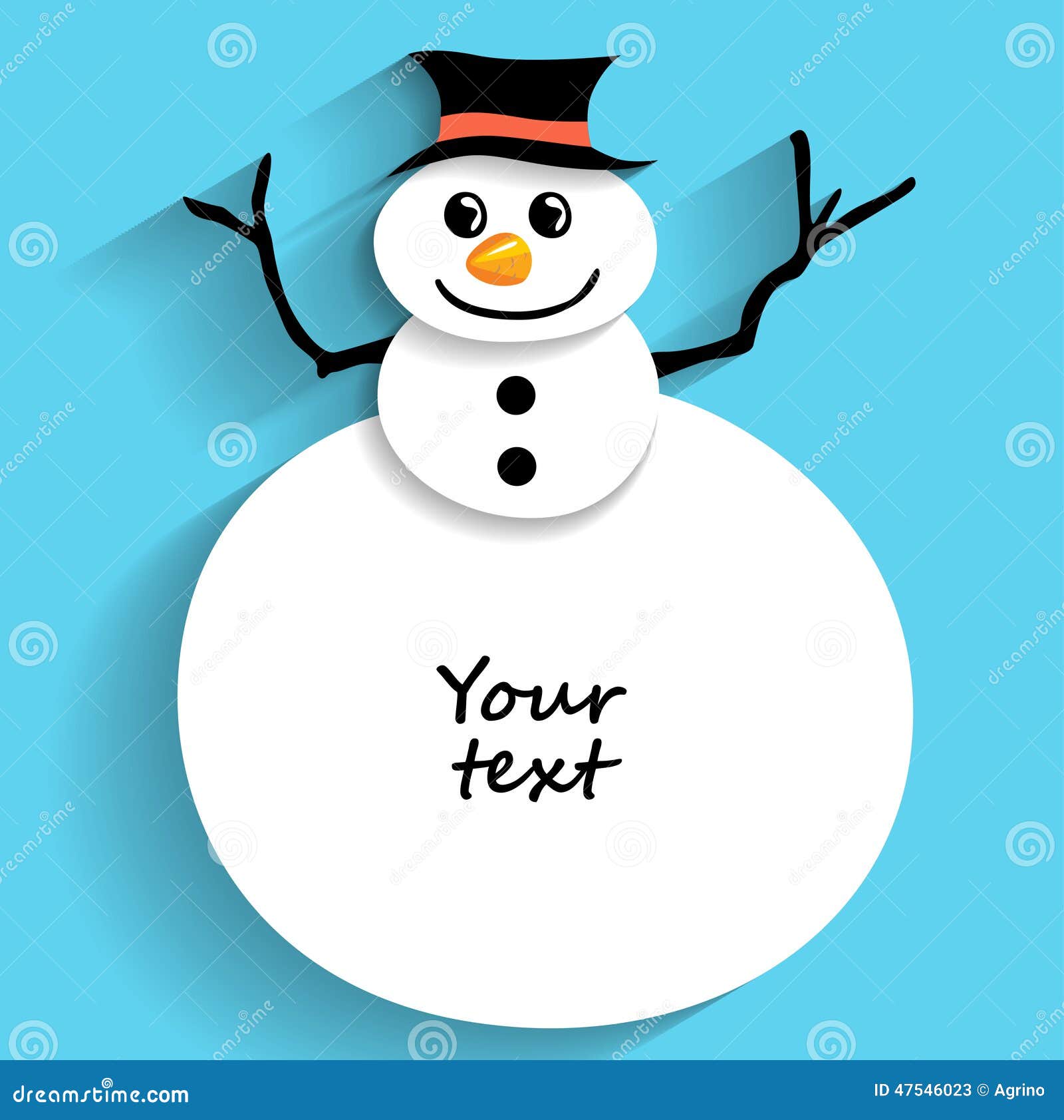 Christmas Snowman for Greeting Text Stock Vector - Illustration of year ...