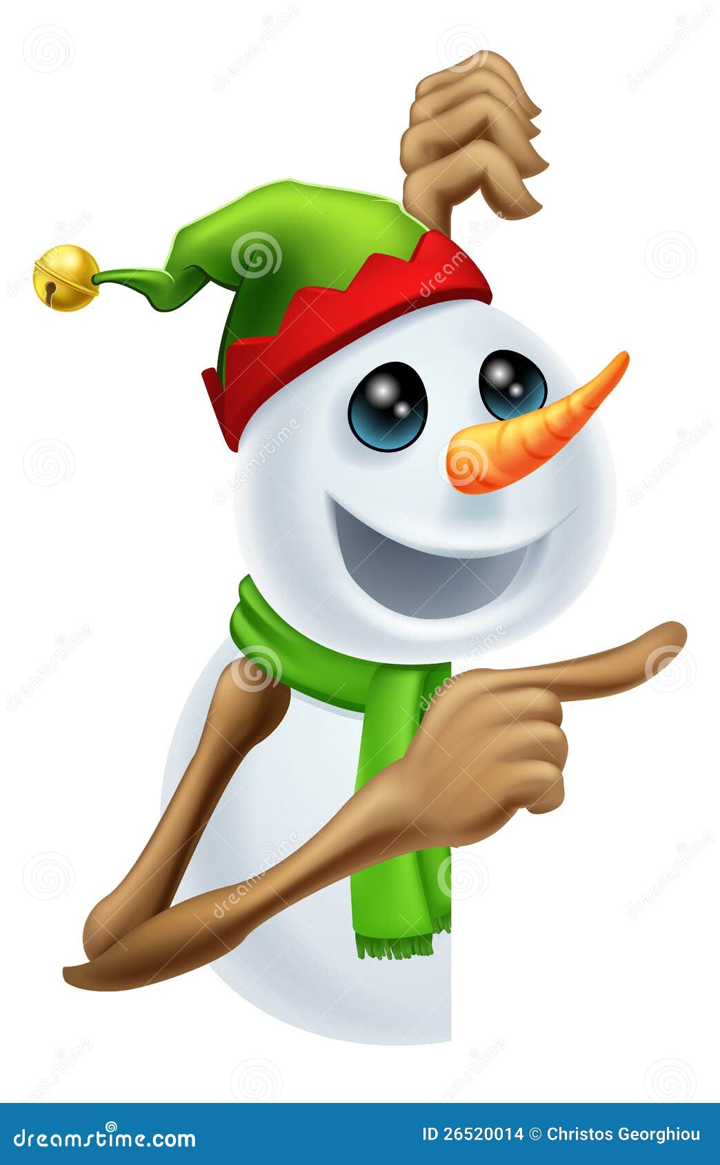 Christmas snowman pointing stock vector. Illustration of presenting ...