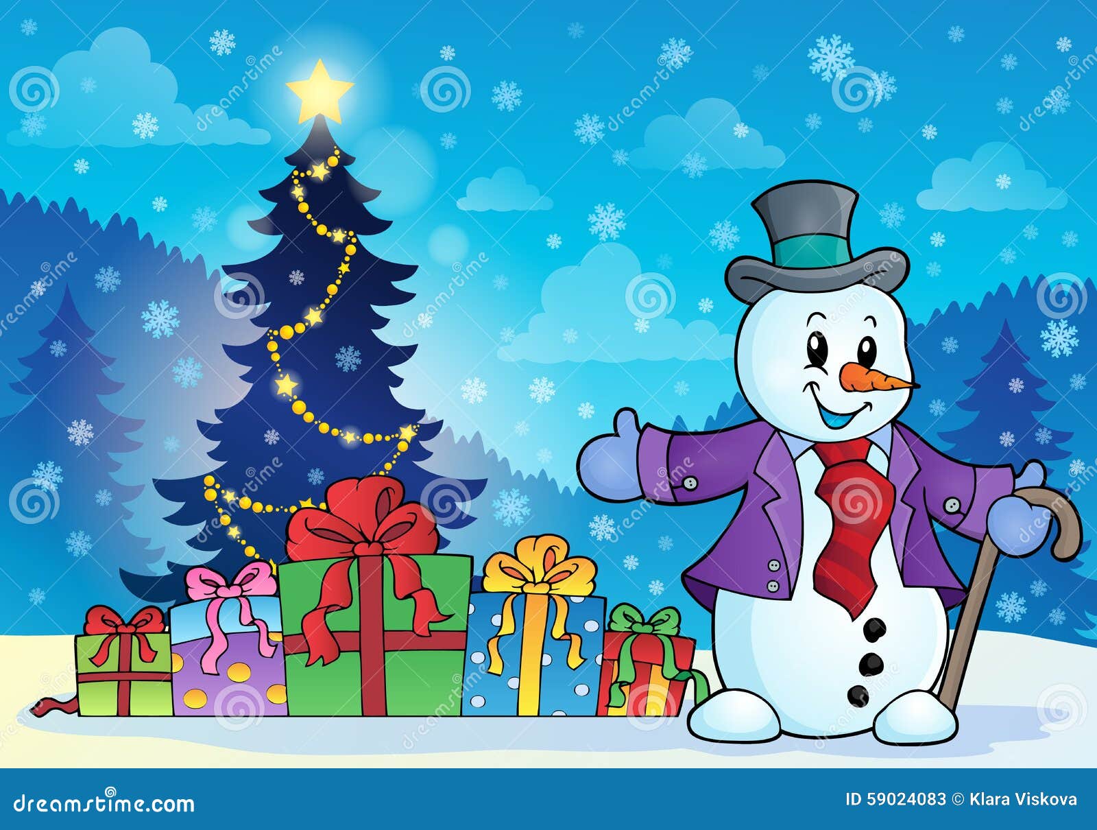 Christmas Snowman Theme Image 6 Stock Vector - Illustration of jacket ...