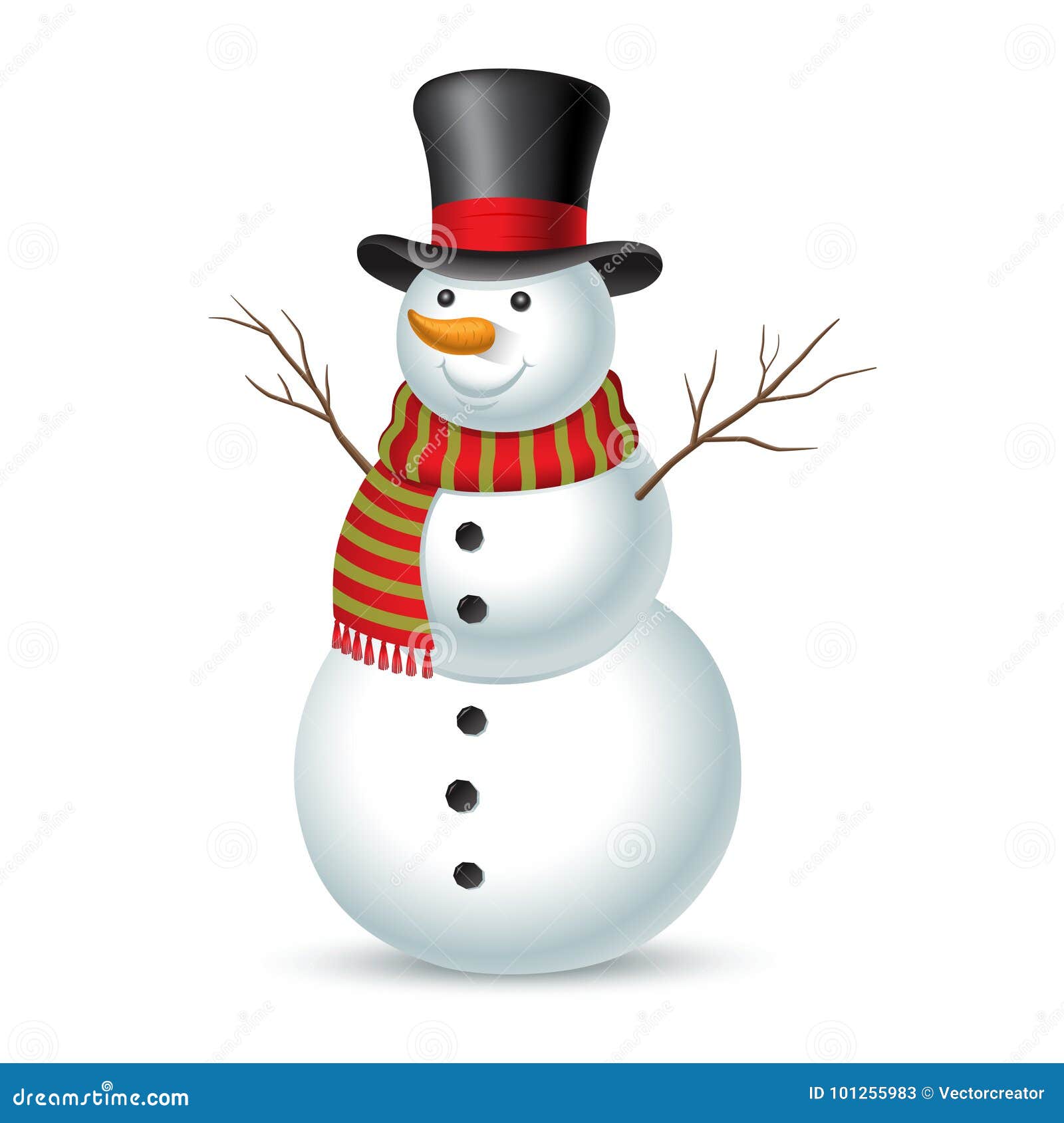 Christmas Snowman. Vector Illustration Stock Vector - Illustration of ...