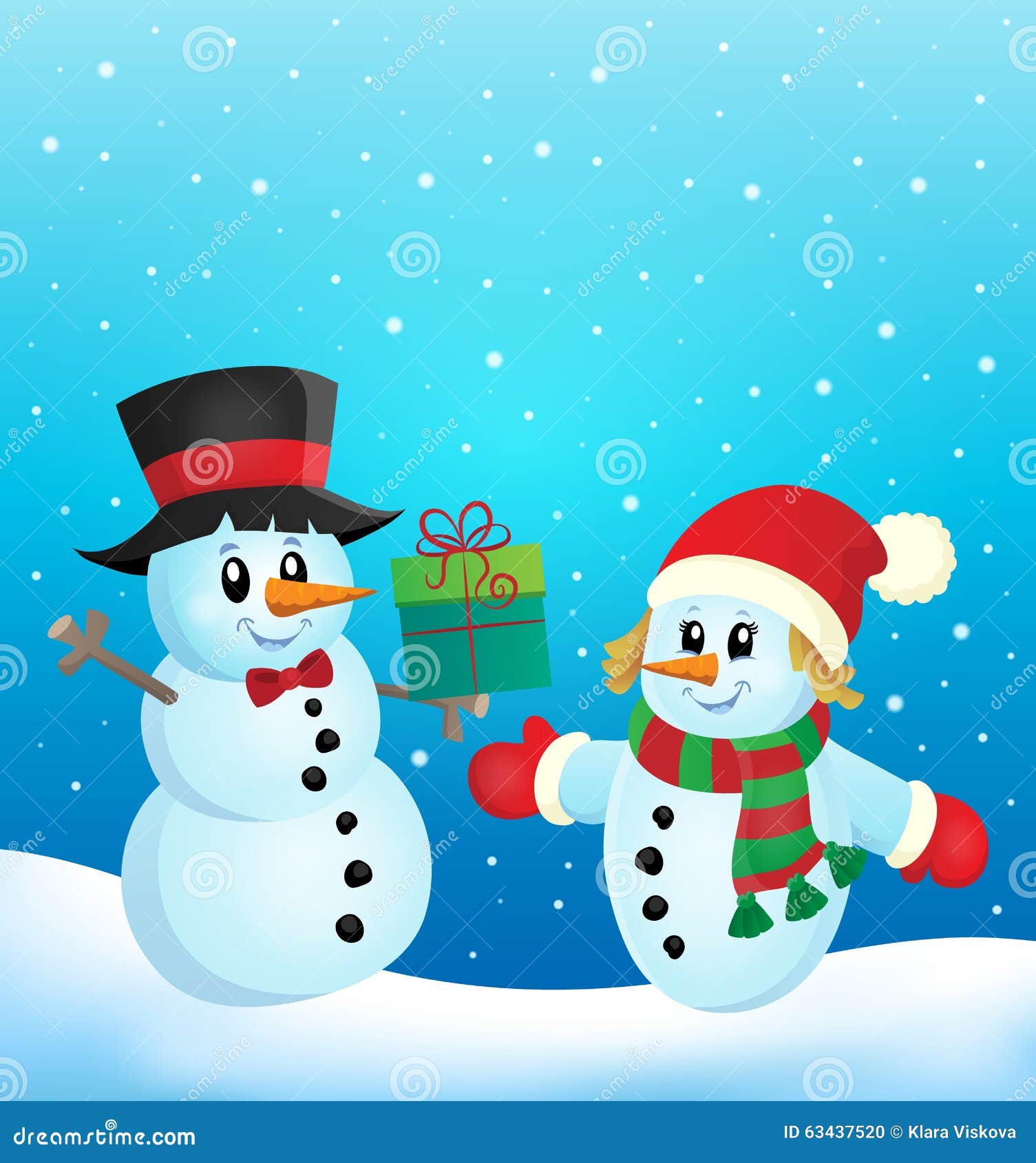 Christmas Snowmen Theme Image 2 Stock Vector - Illustration of snowman ...