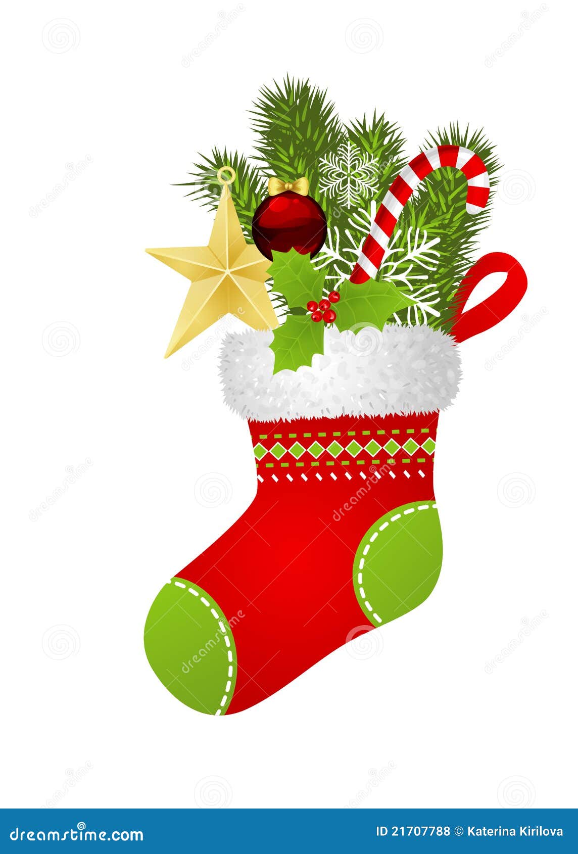 Christmas sock stock vector. Illustration of ornament - 21707788