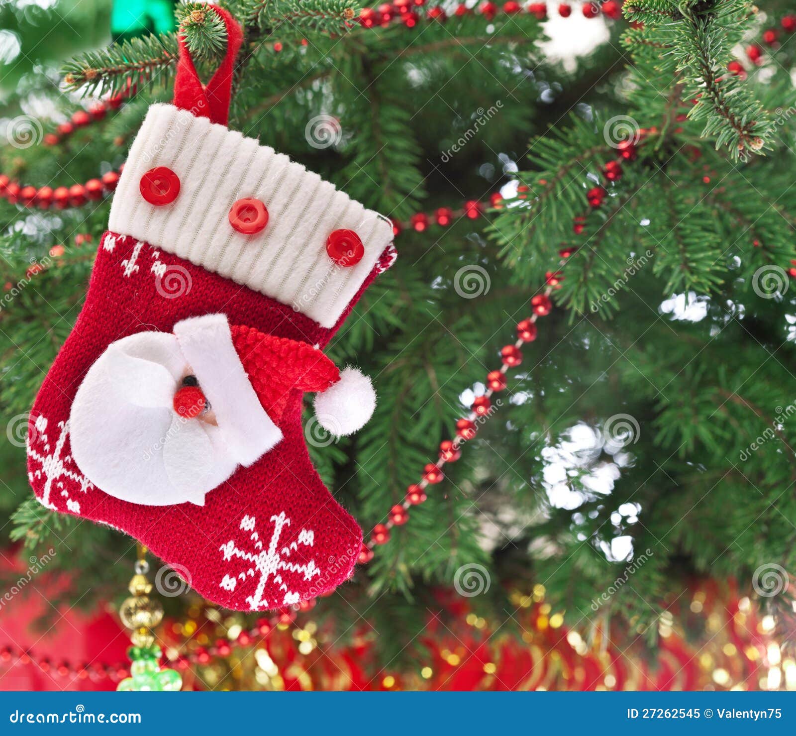 Christmas Sock with Santa Claus Stock Image - Image of star, christmas ...