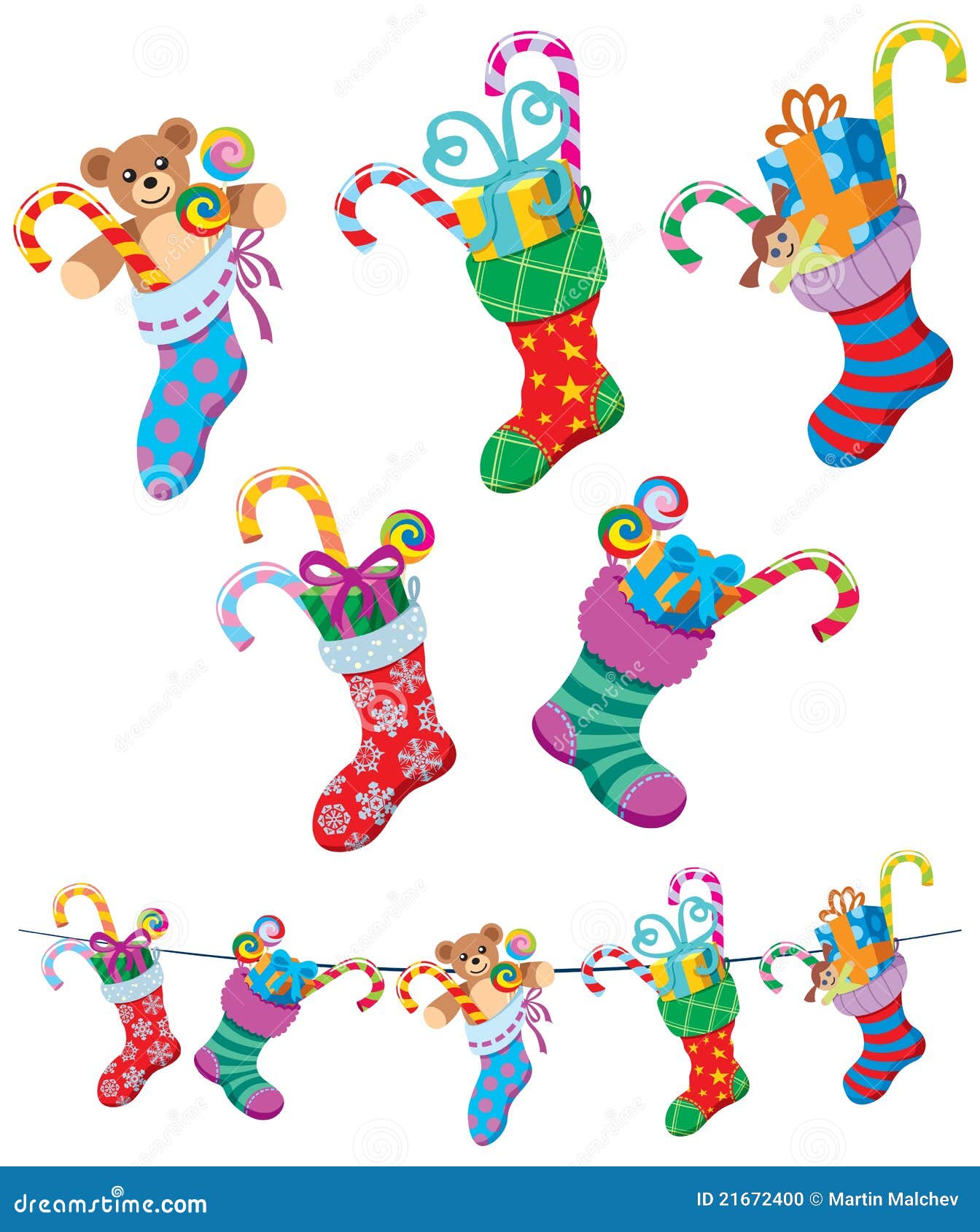 Christmas Socks stock vector. Illustration of gift, vector - 21672400