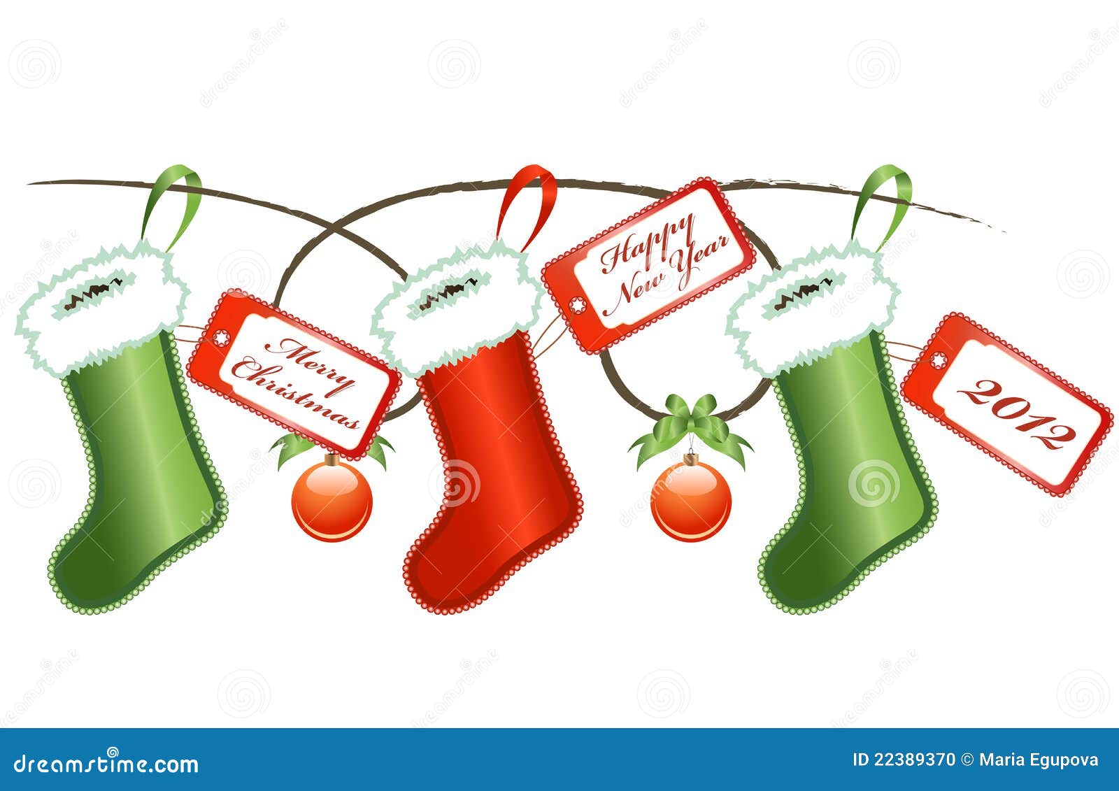 Christmas Socks with Labels Stock Vector - Illustration of decorate ...