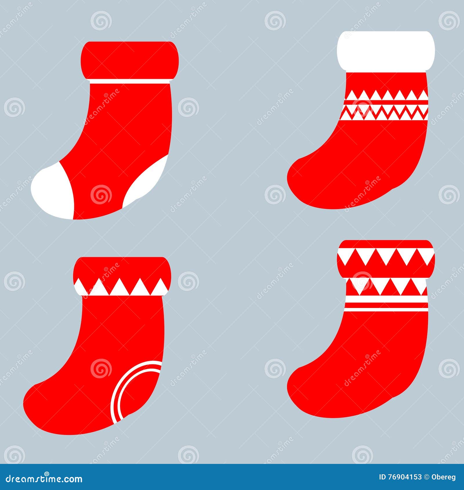 Christmas Socks Set Vector Illustration Stock Vector - Illustration of ...