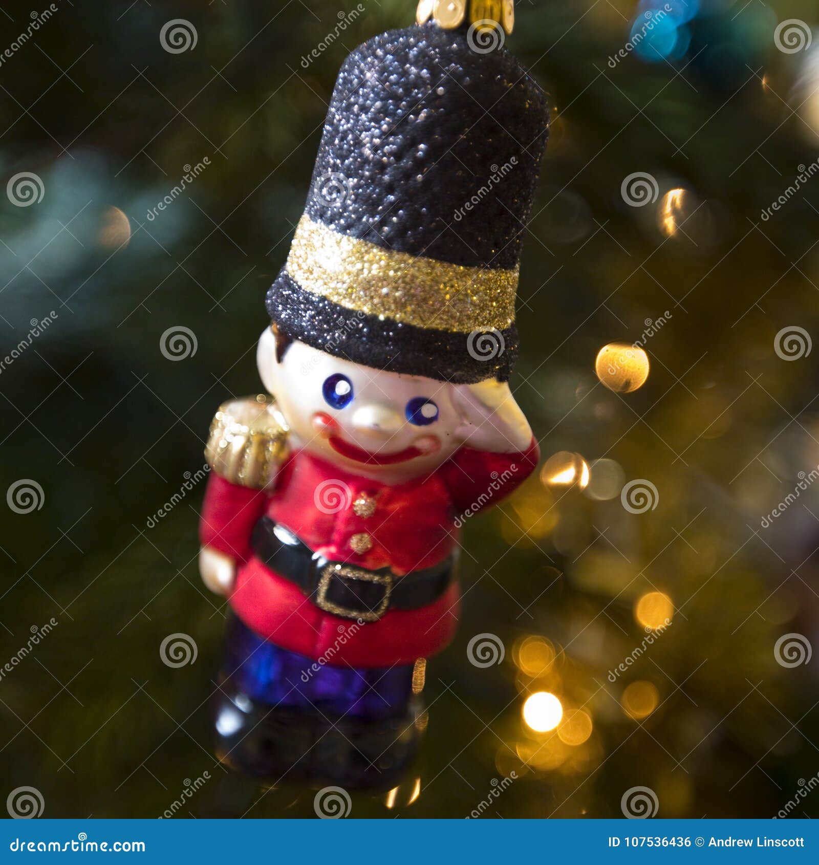 Christmas Soldier Decoration Hanging from a Tree Stock Photo - Image of ...