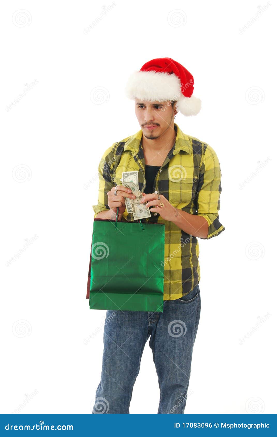 Christmas Spending Decision Stock Photo - Image of flannel, dollars ...